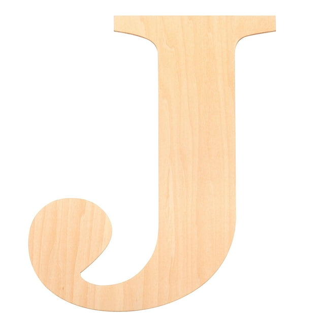 Uxcell 12 Inch Wooden Letter Letter J Shape Cutout Unfinished Large ...