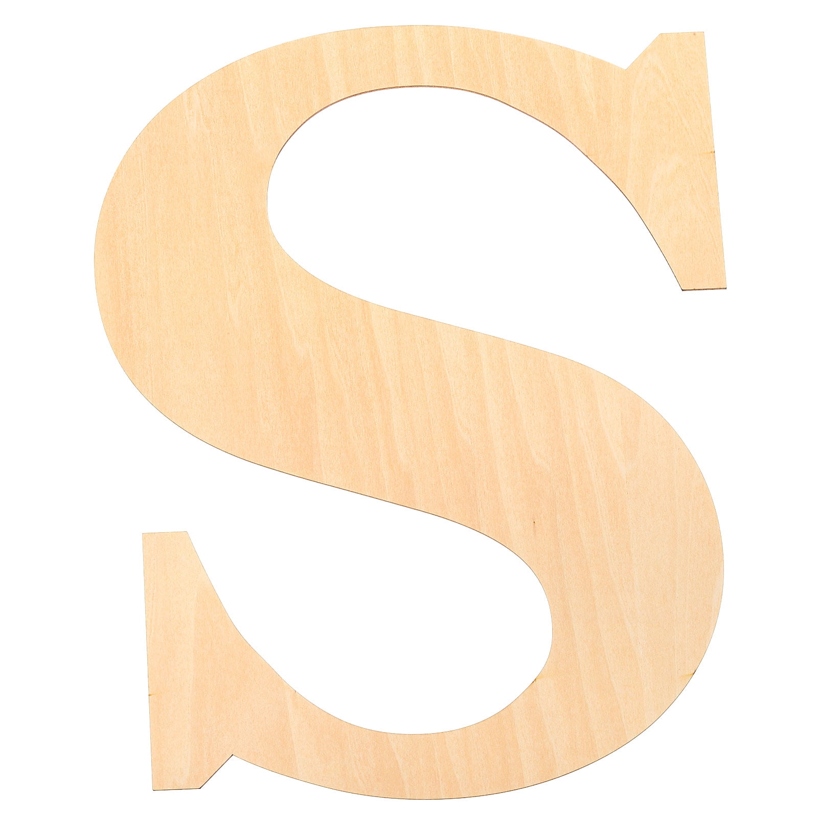 Uxcell 12 Inch Wooden Letter Letter S Shape Cutout Unfinished Large ...