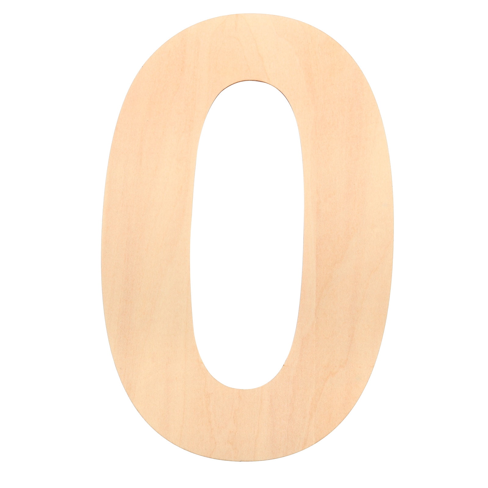 Uxcell 12 Large Blank Wooden Number 0 Shape Cutout Unfinished Wood ...