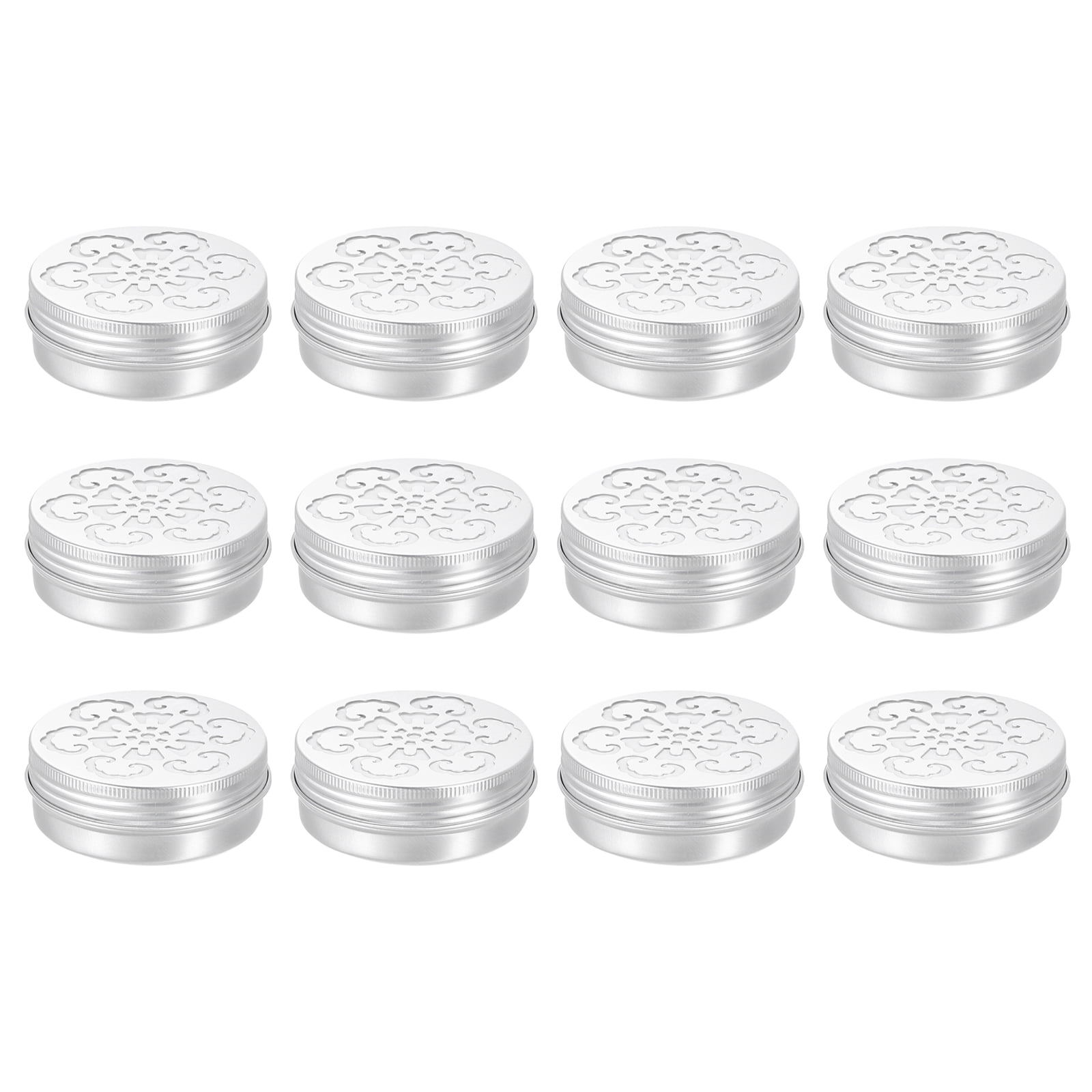 Uxcell 12 PCS Hollow Aluminium Tins 2oz/60ml Hollow Lids Containers ...