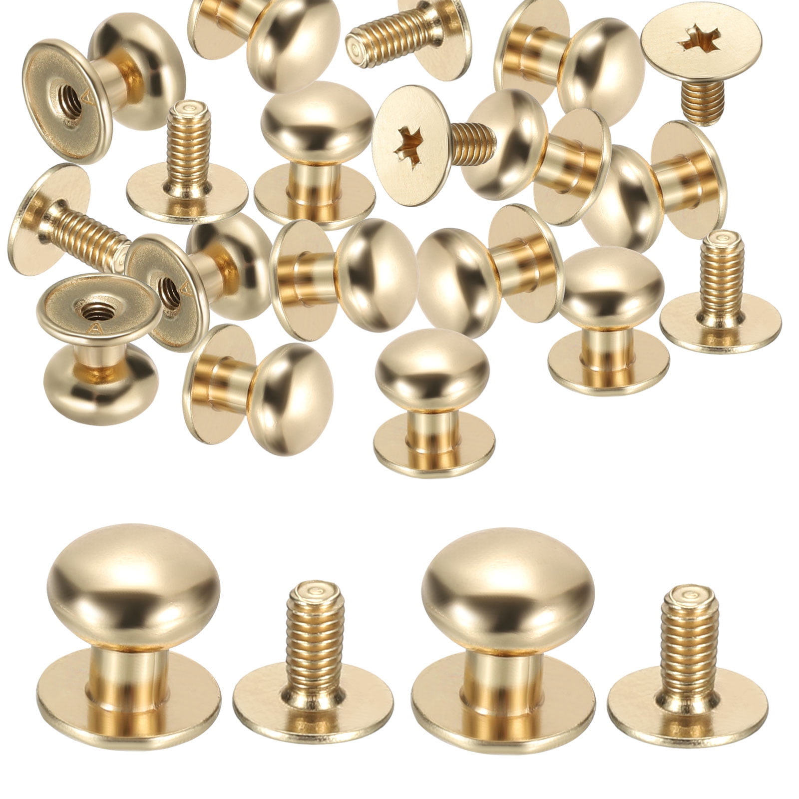 Uxcell 12 Pack 10*11*10mm Rivets for Leather Round Head Rivets Metal ...