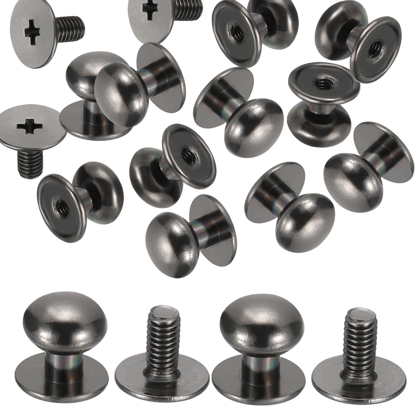 Uxcell 12 Pack 10*11*11mm Rivets for Leather Round Head Rivets Metal ...