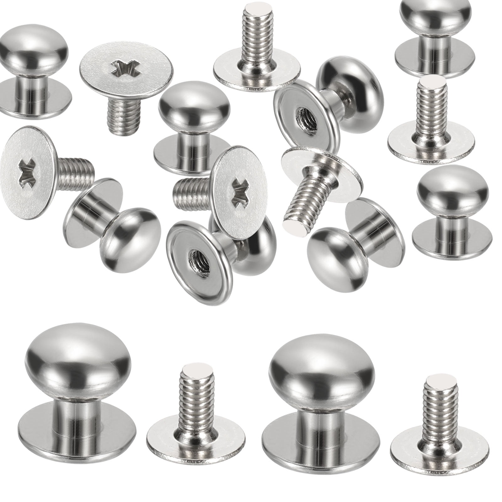 Uxcell 12 Pack 10*11*11mm Rivets for Leather Round Head Rivets Metal ...