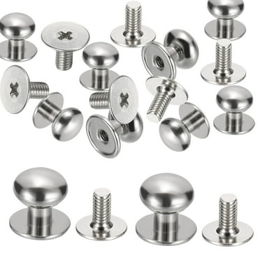 5 Set 10mm Solid Brass Round Head Stud Screw Rivets for DIY Leather ...