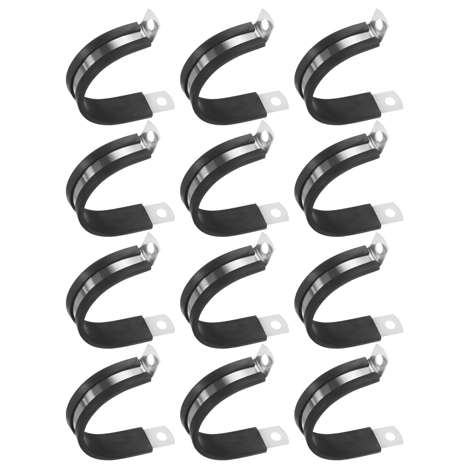 Uxcell 12 Pack Cable Clamps 38 mm 304 Stainless Steel Rubber R Shape ...