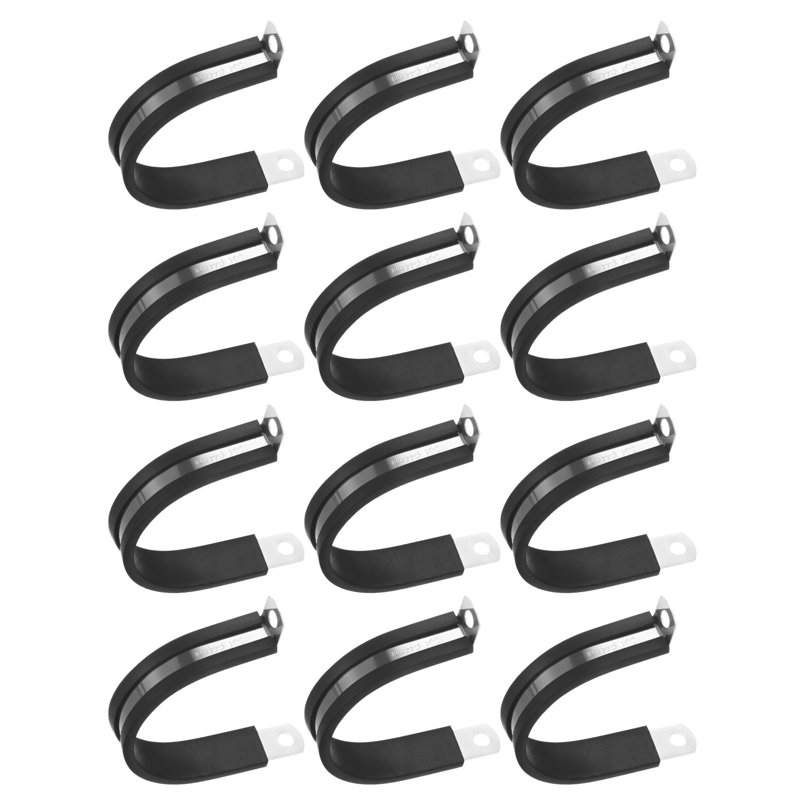 Uxcell 12 Pack Cable Clamps 44 mm 304 Stainless Steel Rubber R Shape ...