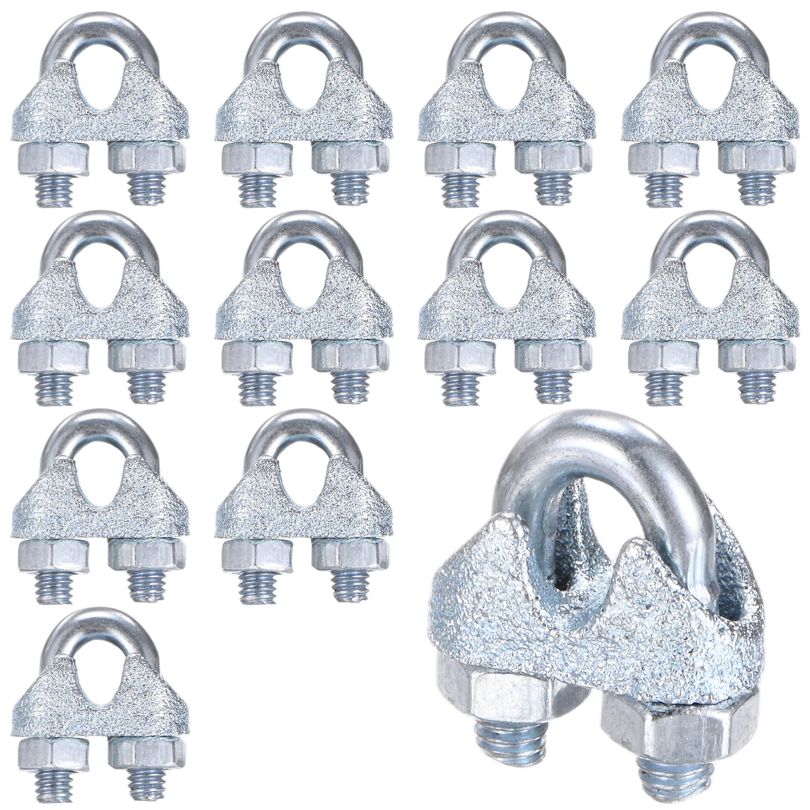 Uxcell 12-Pack Cable Clamps, M3 Carbon Steel Wire Rope Clip Thimble U ...