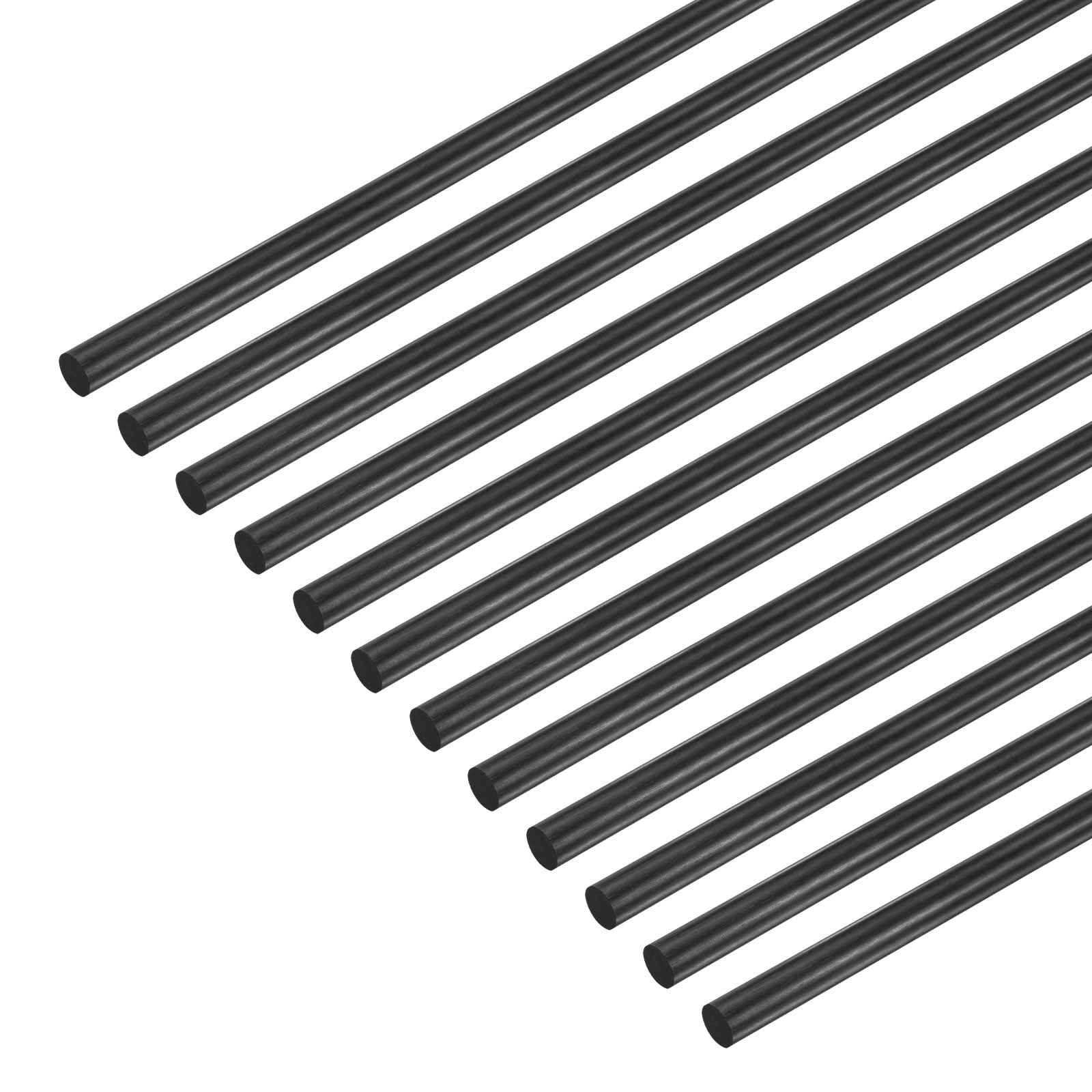 Uxcell 12-Pack Carbon Fiber Rods, 100mm Length 3mm Dia Carbon Fiber ...