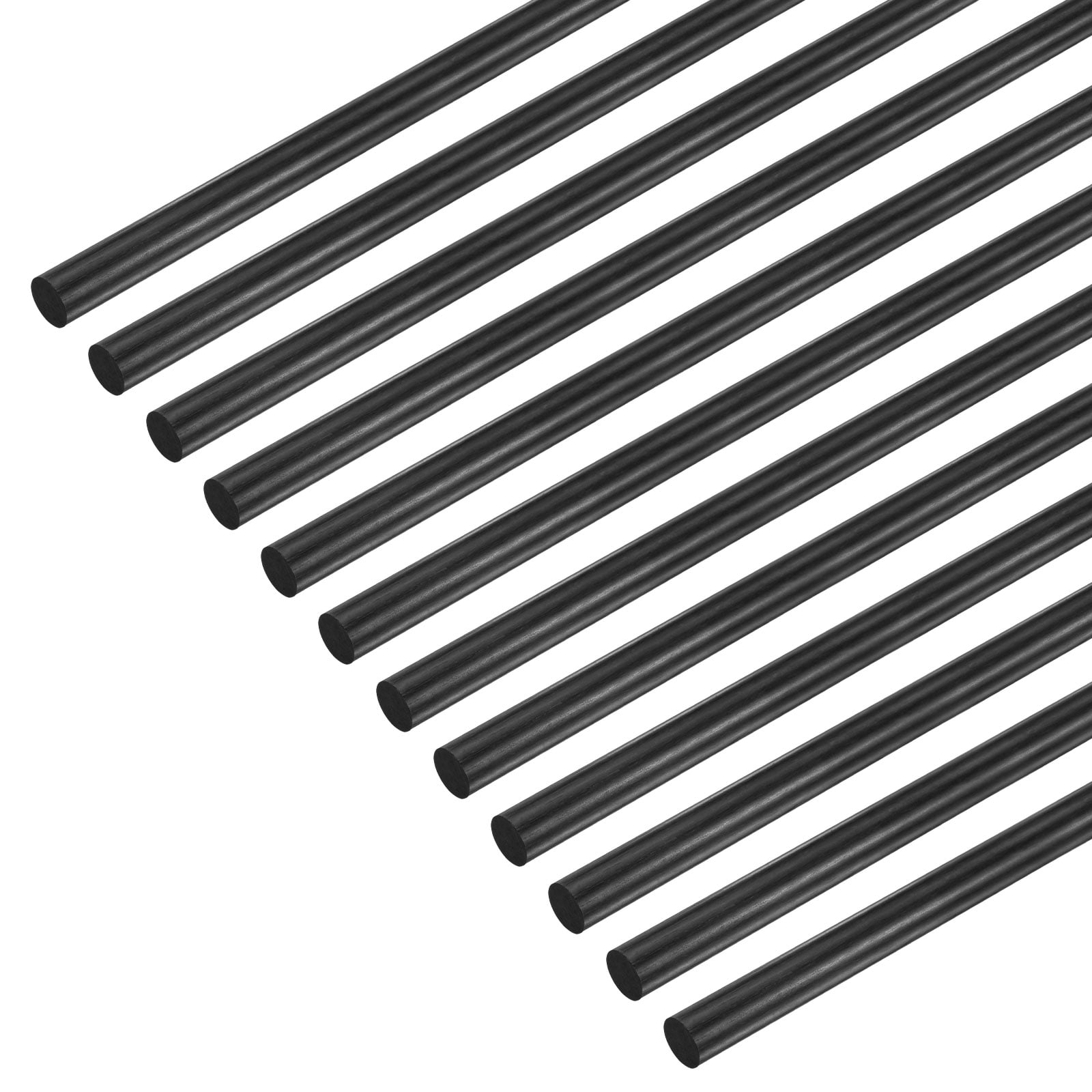 Uxcell 12-Pack Carbon Fiber Rods, 100mm Length 4mm Dia Carbon Fiber ...