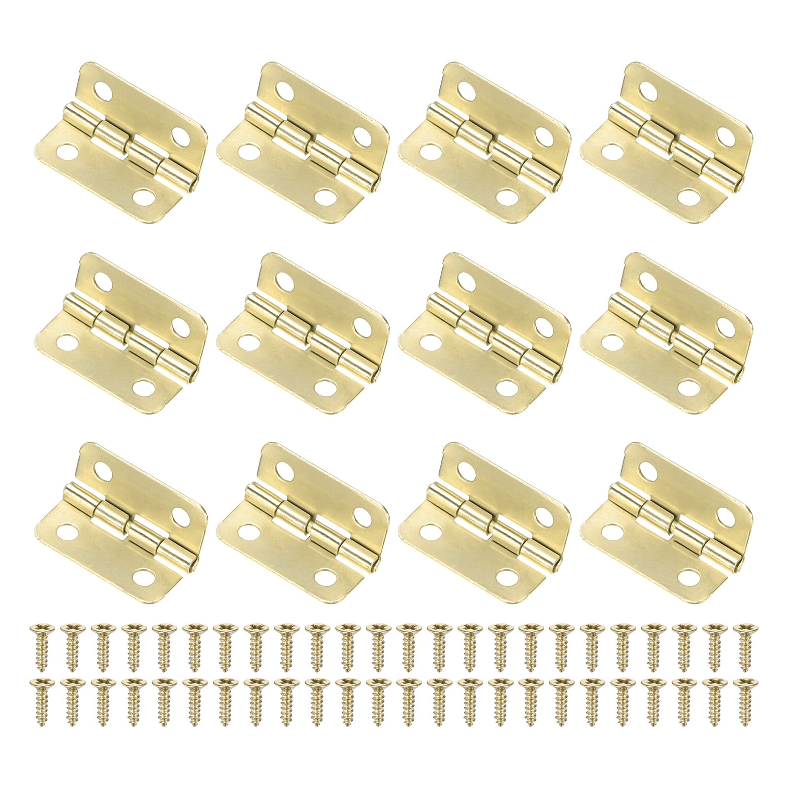 Uxcell 12-Pack Door Hinges, 5/7in (18mm) Electroplated Iron Interior ...