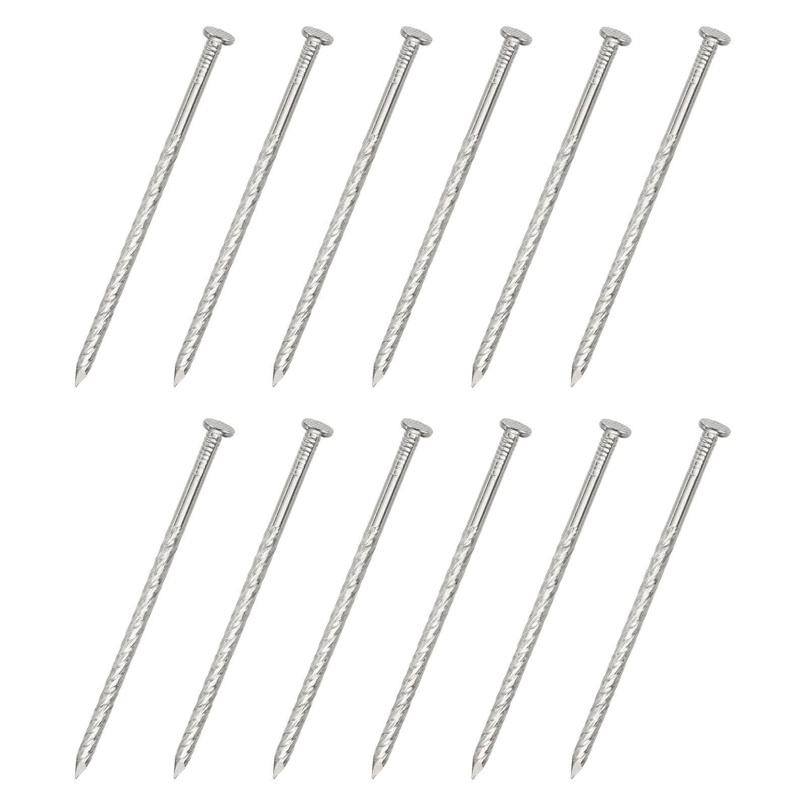 Uxcell 12 Pack Fence Deck Nails, 5 Inch 304 Stainless Steel Spiral Deck ...