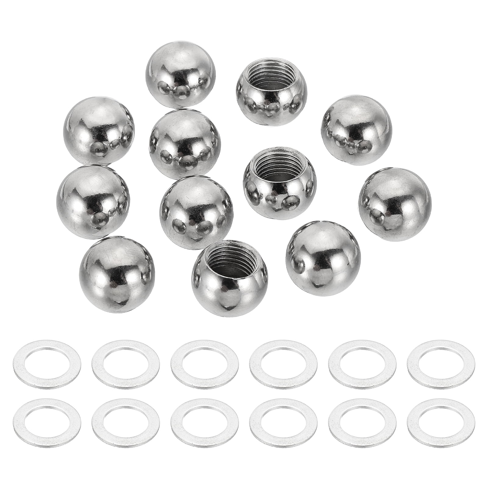 Uxcell 12 Pack M10 x 15mm Threaded Ball Knobs, Carbon Steel Thread Cap ...