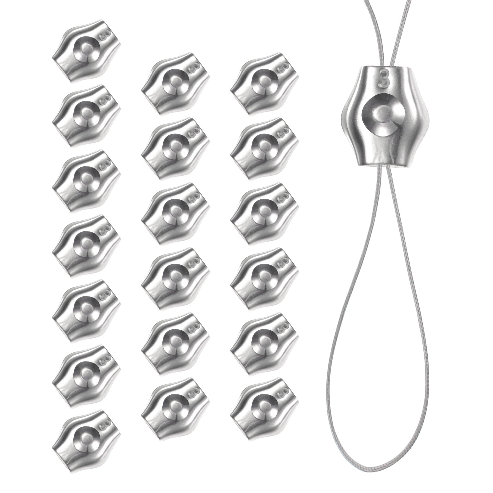 Uxcell 12-Pack M3 Wire Rope Clips Duplex Double Bolt Stainless Steel ...