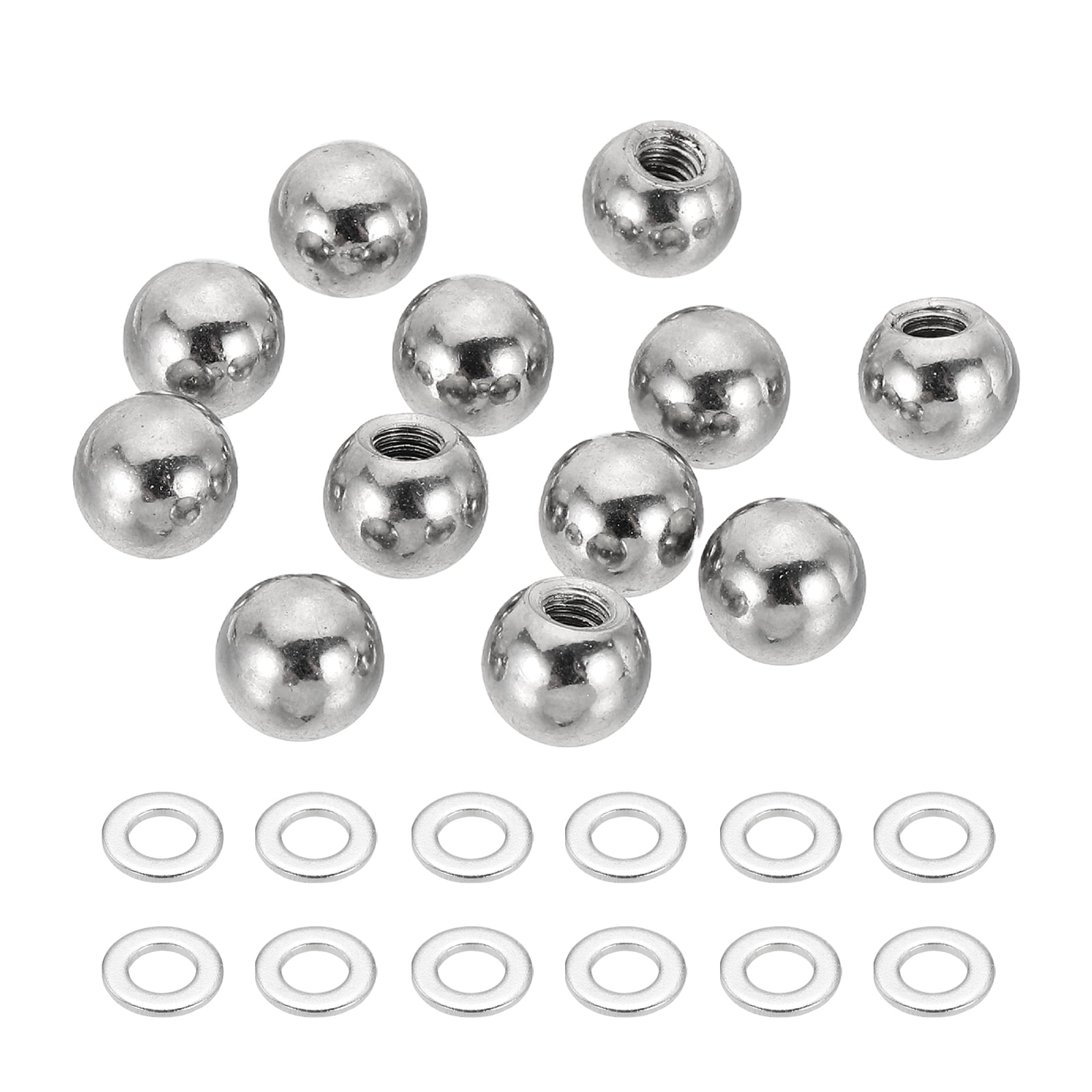 Uxcell 12 Pack M4 x 9mm Threaded Ball Knobs, Carbon Steel Thread Cap ...