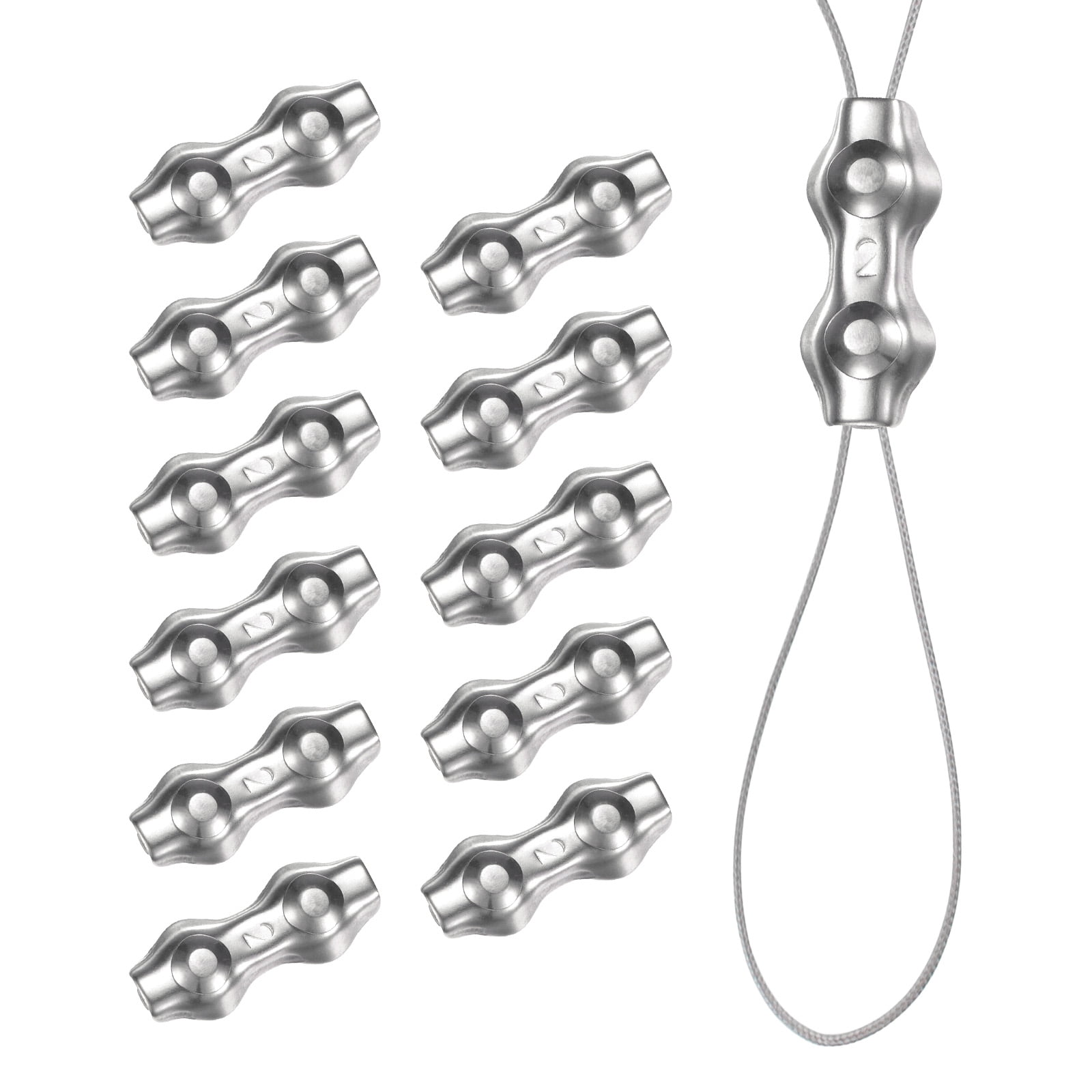 Uxcell 12-Pack M5 Wire Rope Clips Simplex Single Bolt Stainless Steel ...