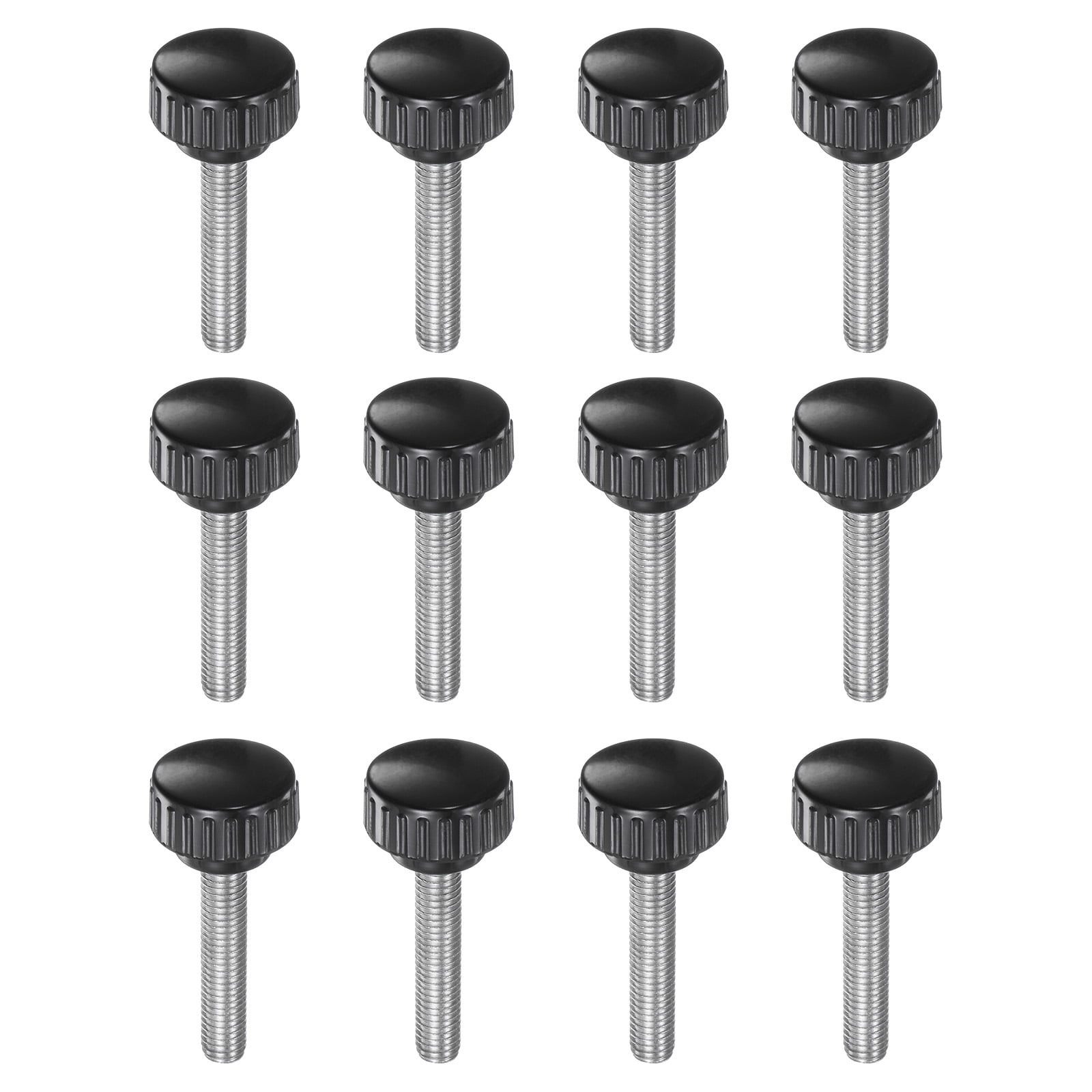 Uxcell 12 Pack M8 x 40mm Male Thread 25mm Knurled Grip Clamping Knobs ...