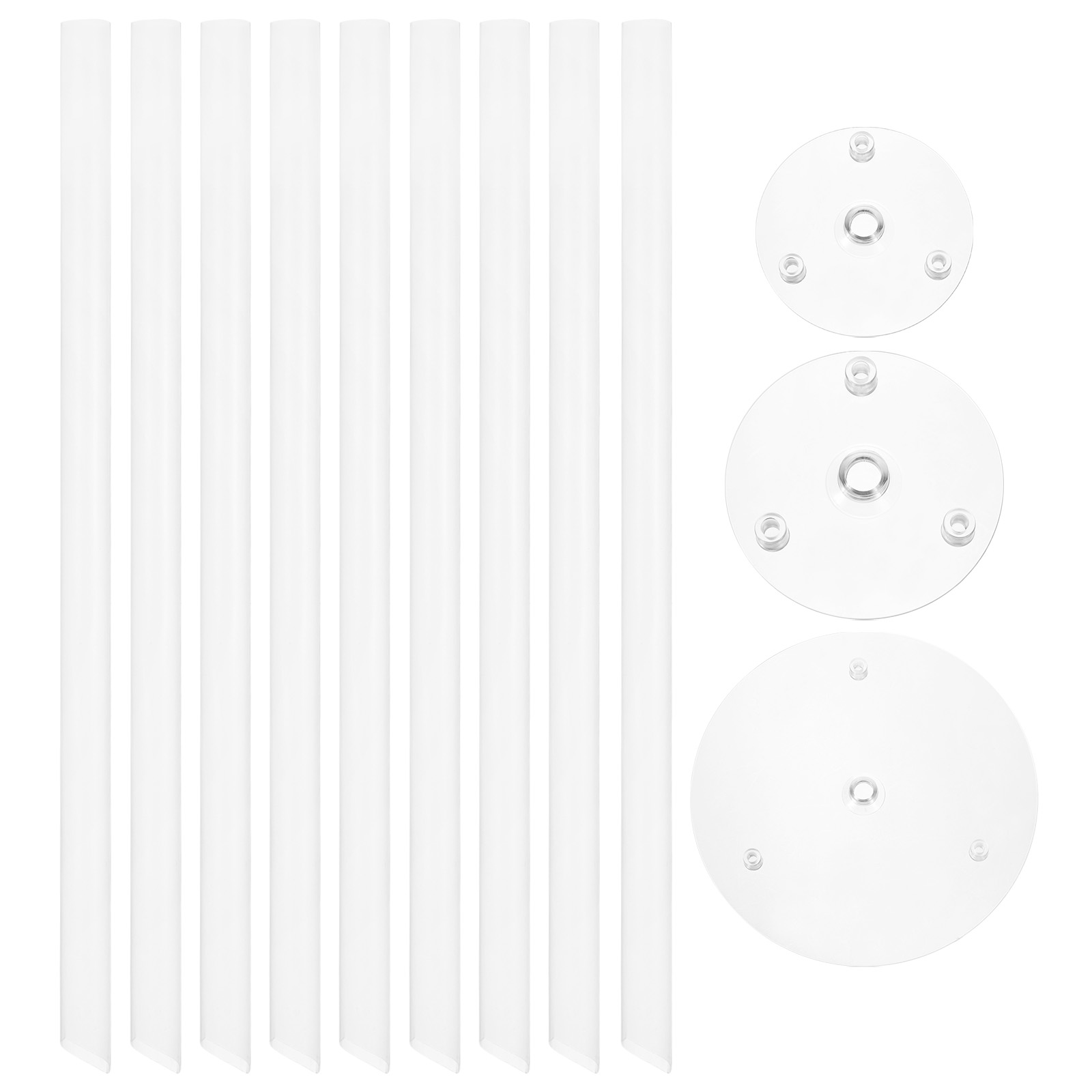 Uxcell 12 Pack Plastic Cake Dowel Rods, 3 Cake Separator Plates 9 Cake ...