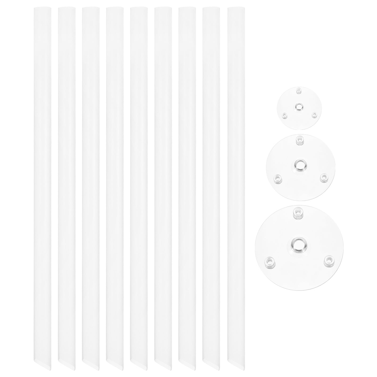 Uxcell 12 Pack Plastic Cake Dowel Rods, 3 Cake Separator Plates 9 Clear ...
