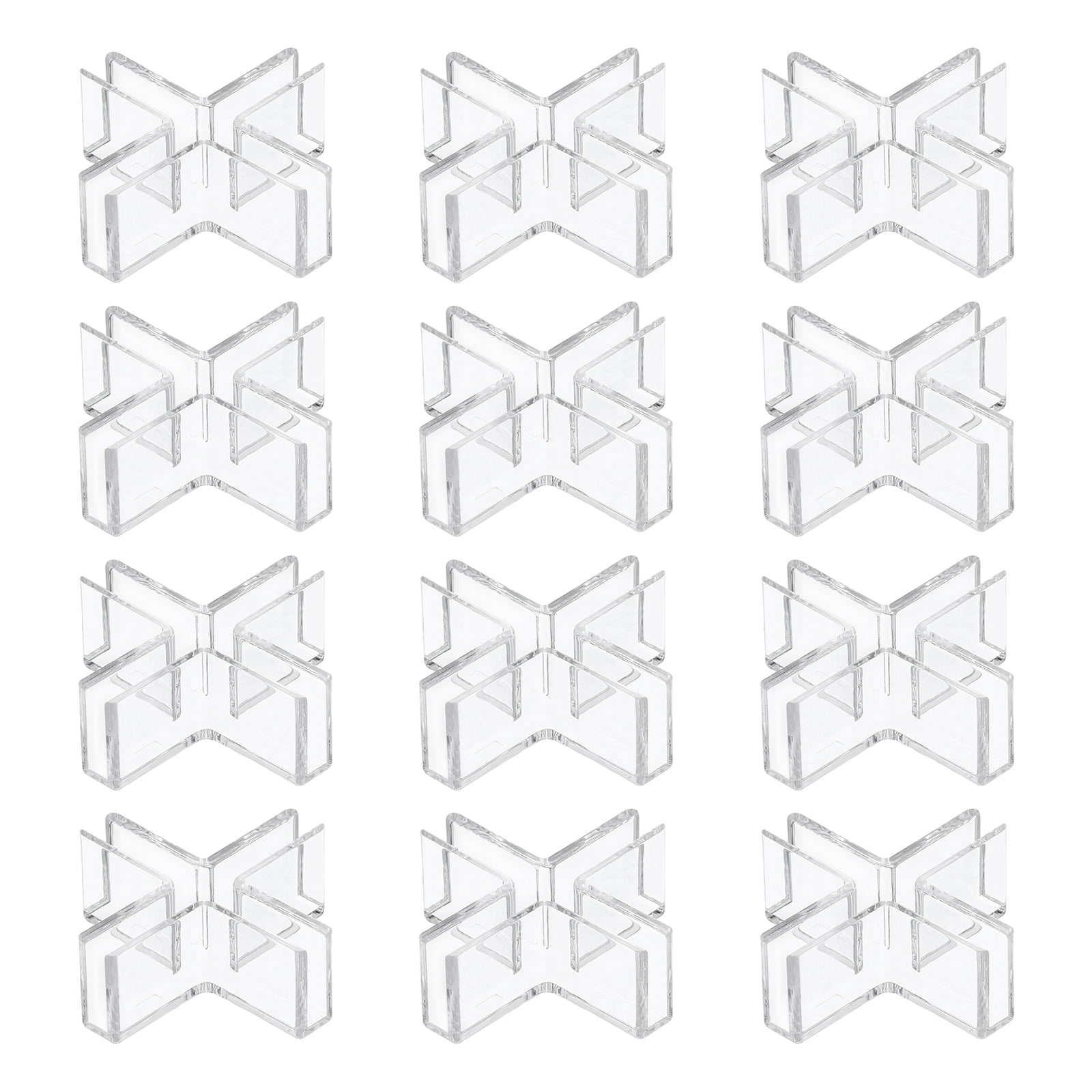 Uxcell 12 Pack Plastic Glass Connector, Suitable for 4mm Thick Cross ...