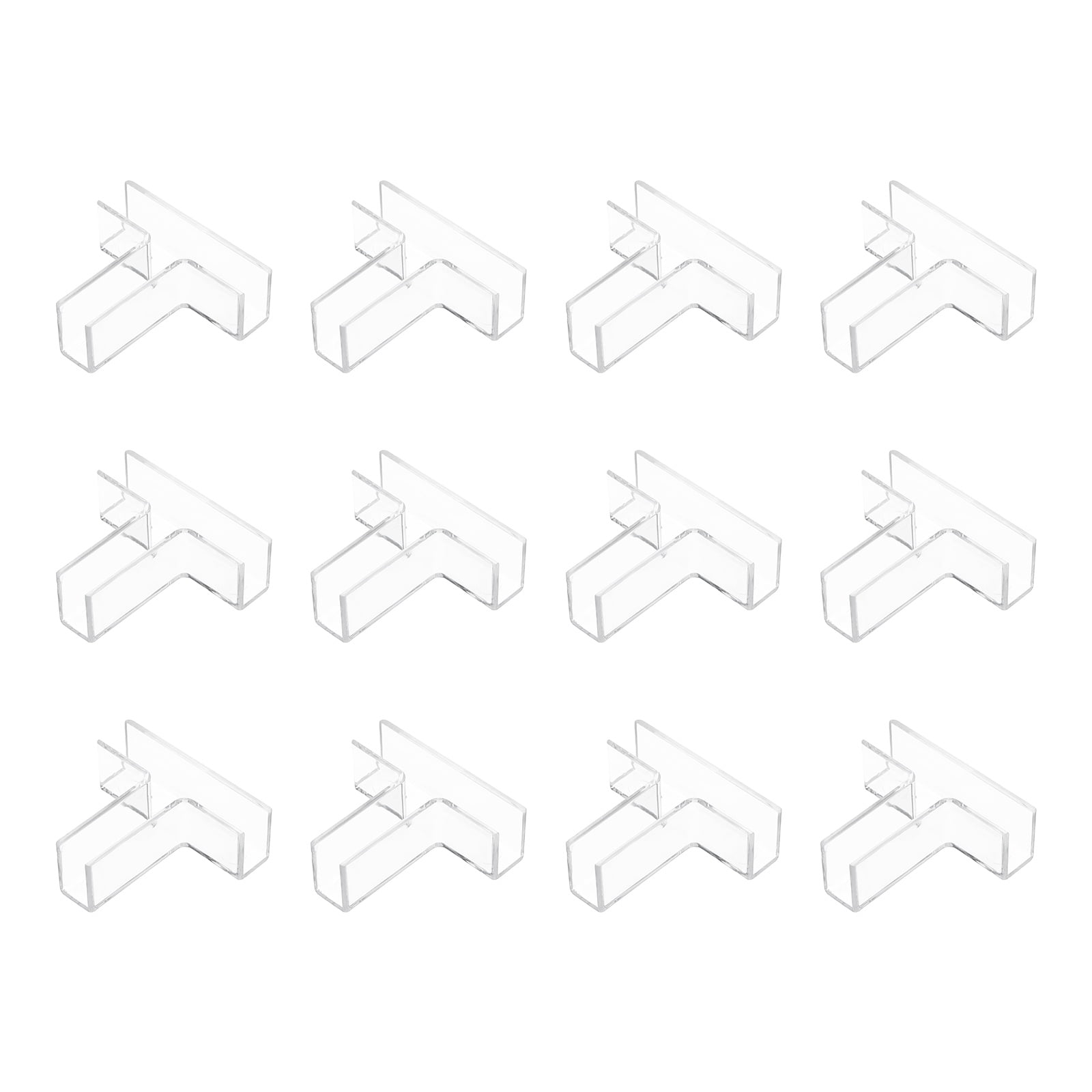 Uxcell 12 Pack Plastic Glass Connector, Suitable for 8mm Thick T Shaped ...