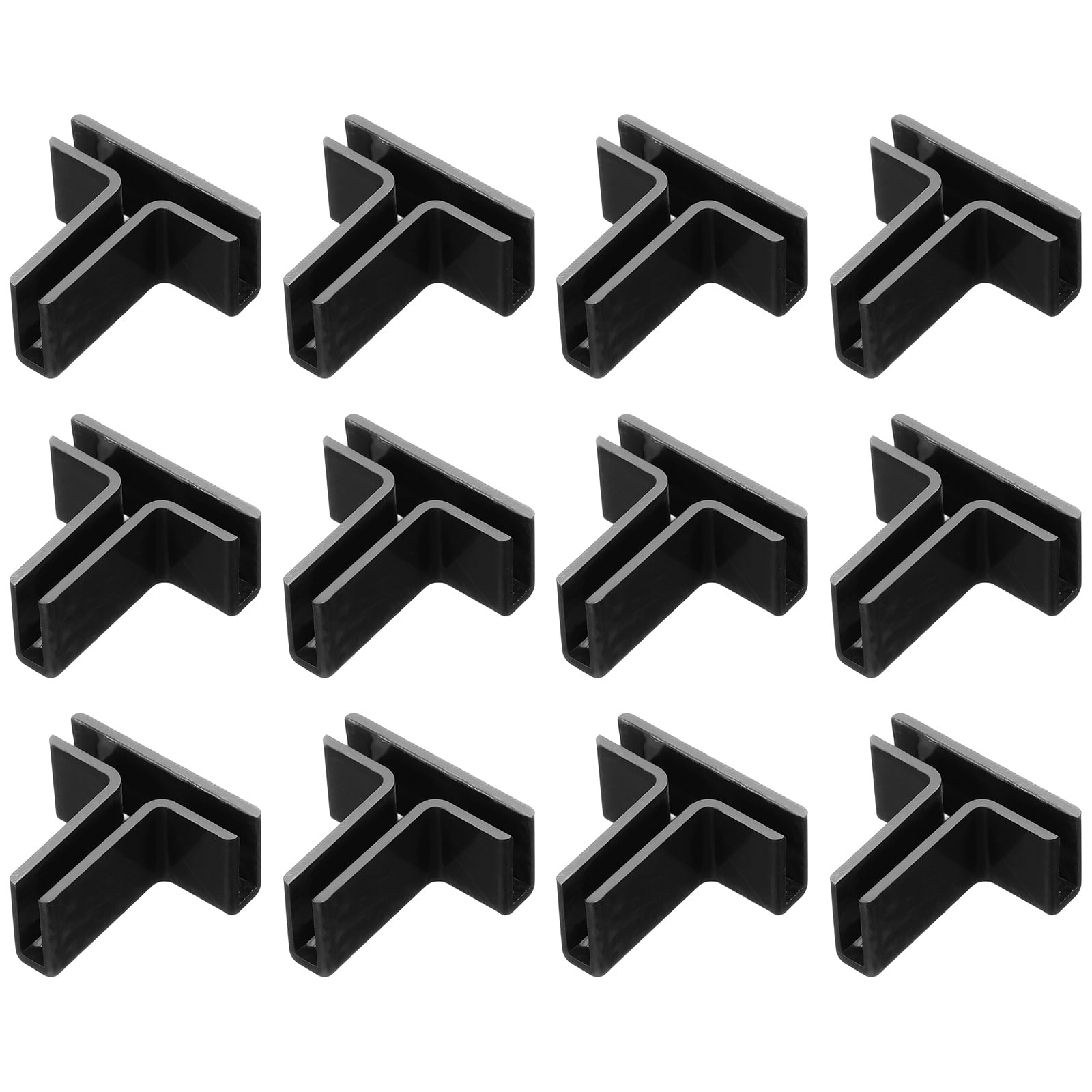 Uxcell 12 Pack Plastic Glass Connector, T Shaped Glass to Glass Clamp ...