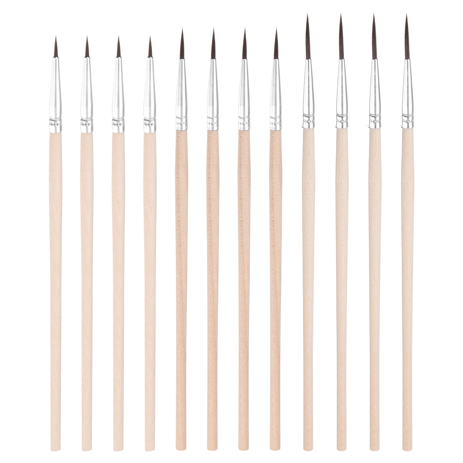 Uxcell 12-Pack Pollinator Brush, 0.24/0.5/0.7 Inch Wooden Vegetable ...