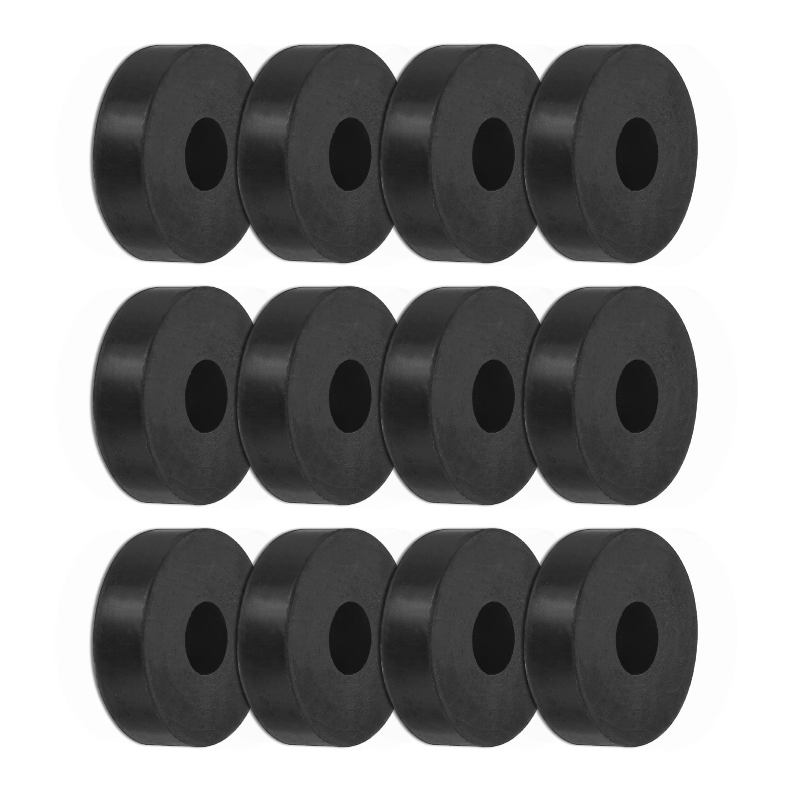 Uxcell 12-Pack Rubber Isolation Washers, 1.2" OD 0.4" ID 0.3" Thick for ...