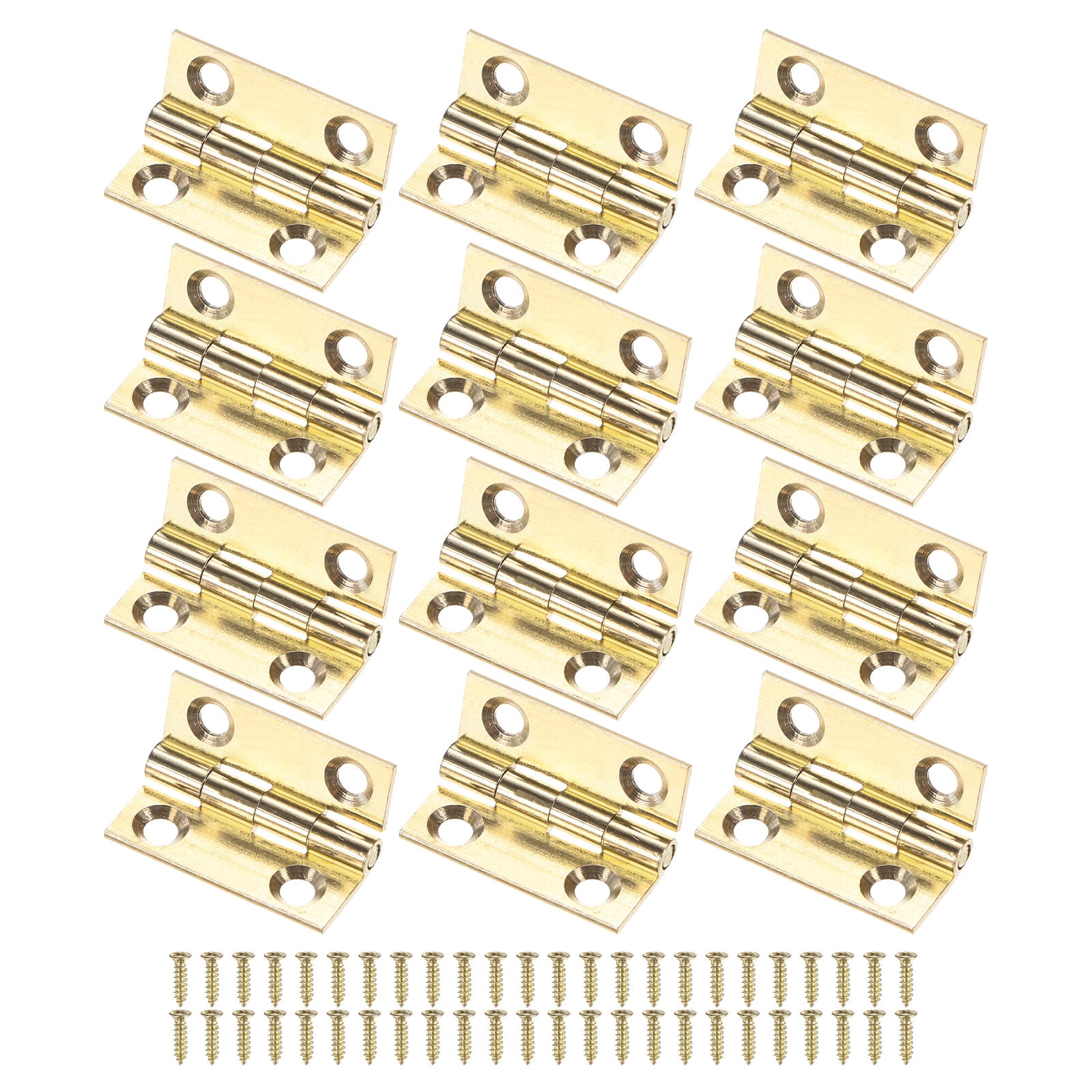 Uxcell 12-Pack Small Door Hinges, 1in (25mm) Brass Interior Folding ...
