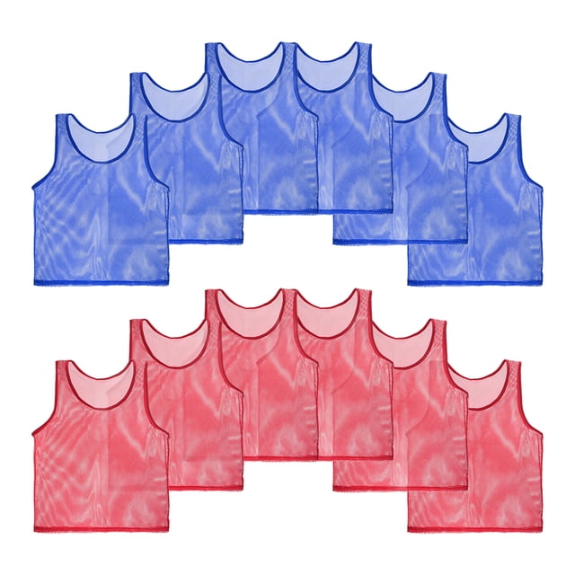 Uxcell 12 Pack Youth Soccer Practice Jersey | Kids Training Vests Box ...