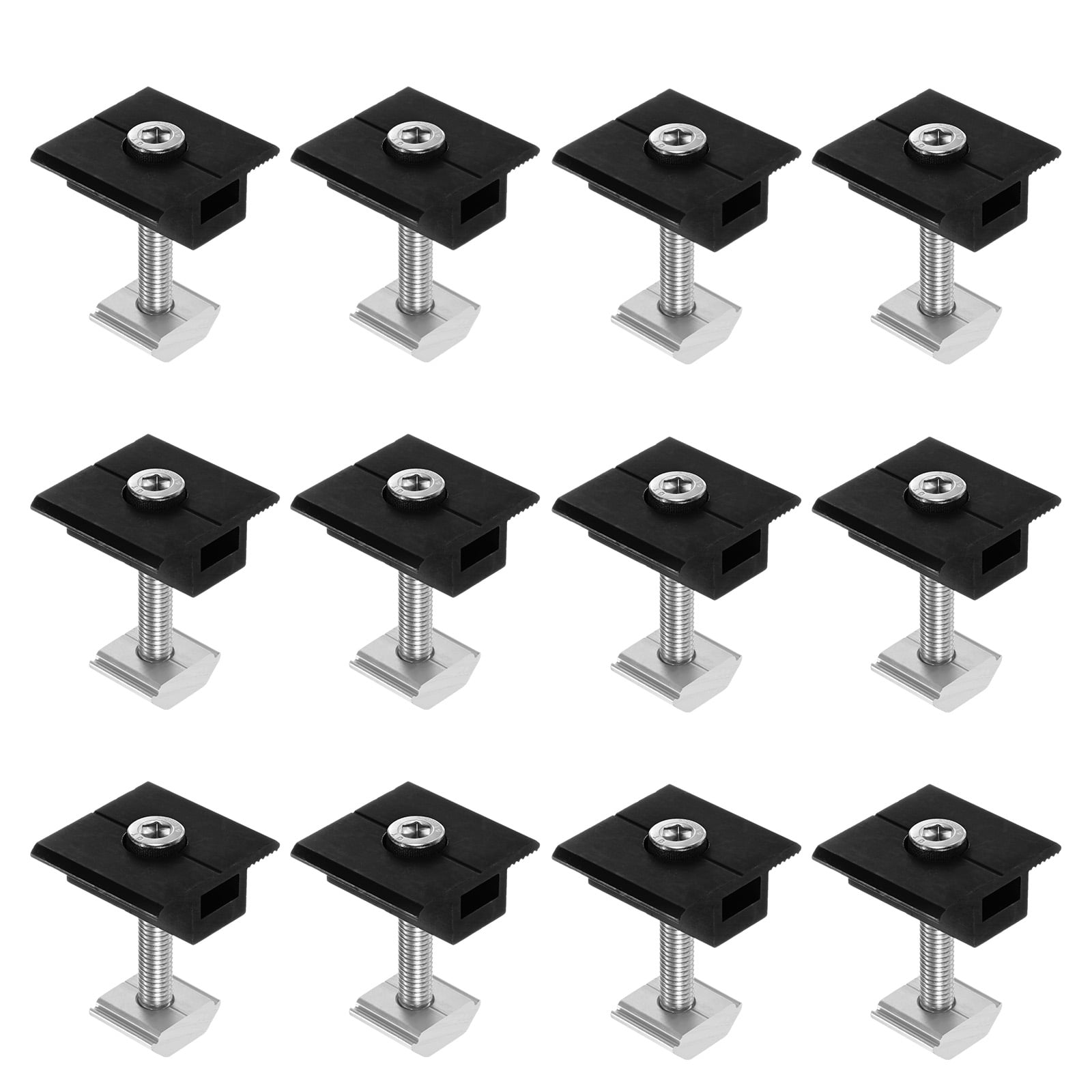 Uxcell 12-Pack Solar Panel Mount Mid Clamps 30mm T Center Clips ...