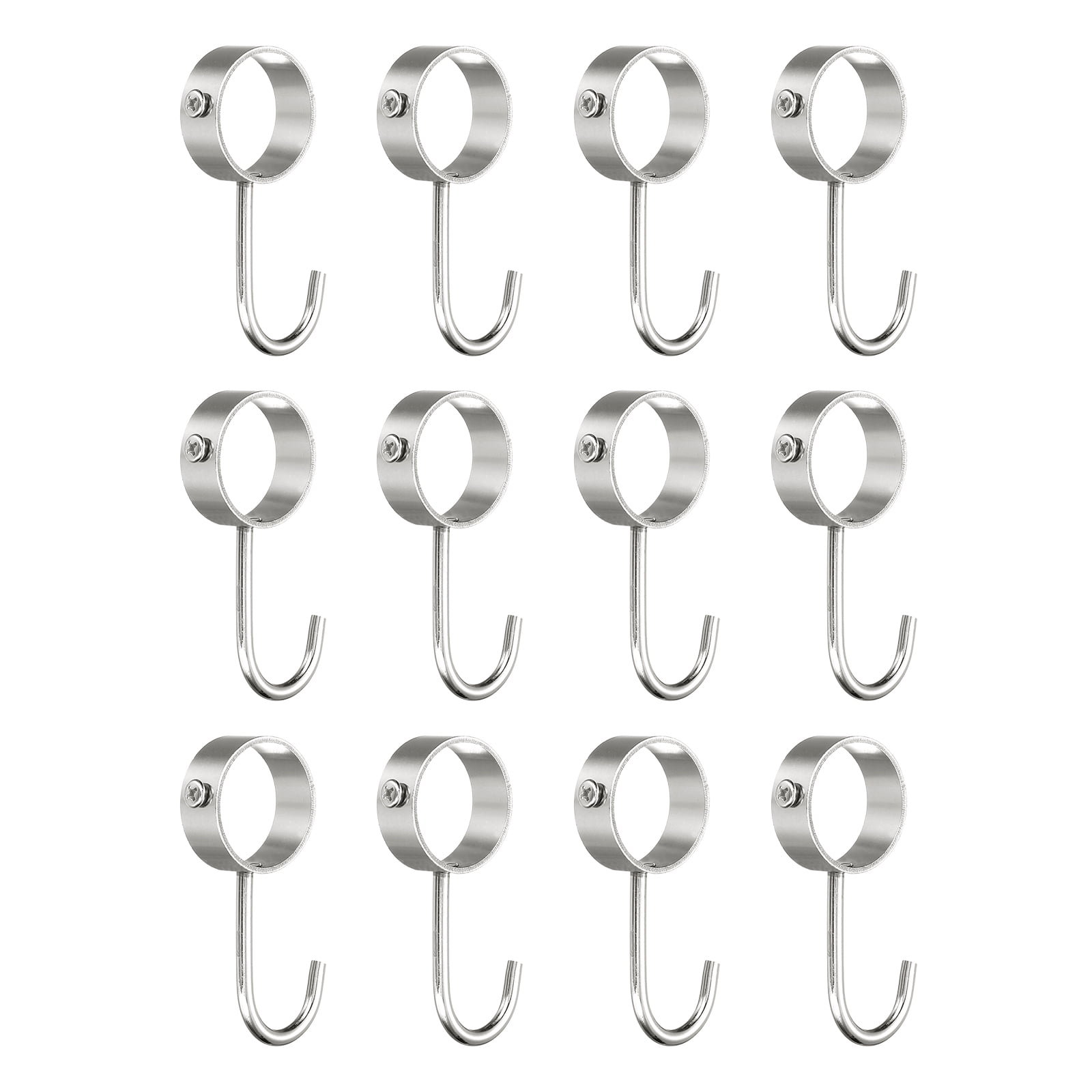 Uxcell 12 Pack Stainless Steel 34mm Inner Dia Pipe Rod Hooks Coat Hook ...