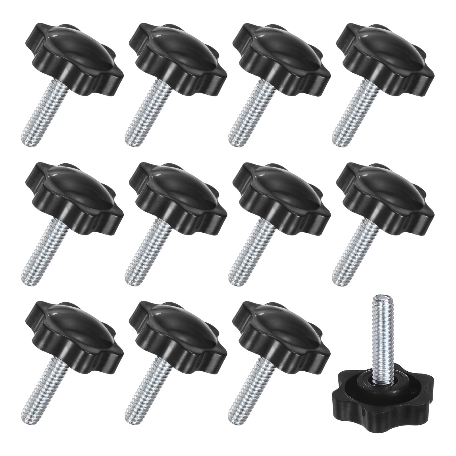 Uxcell 12-Pack Star Clamping Knobs, 1/4"-20 x 25mm Male Thread Hand ...