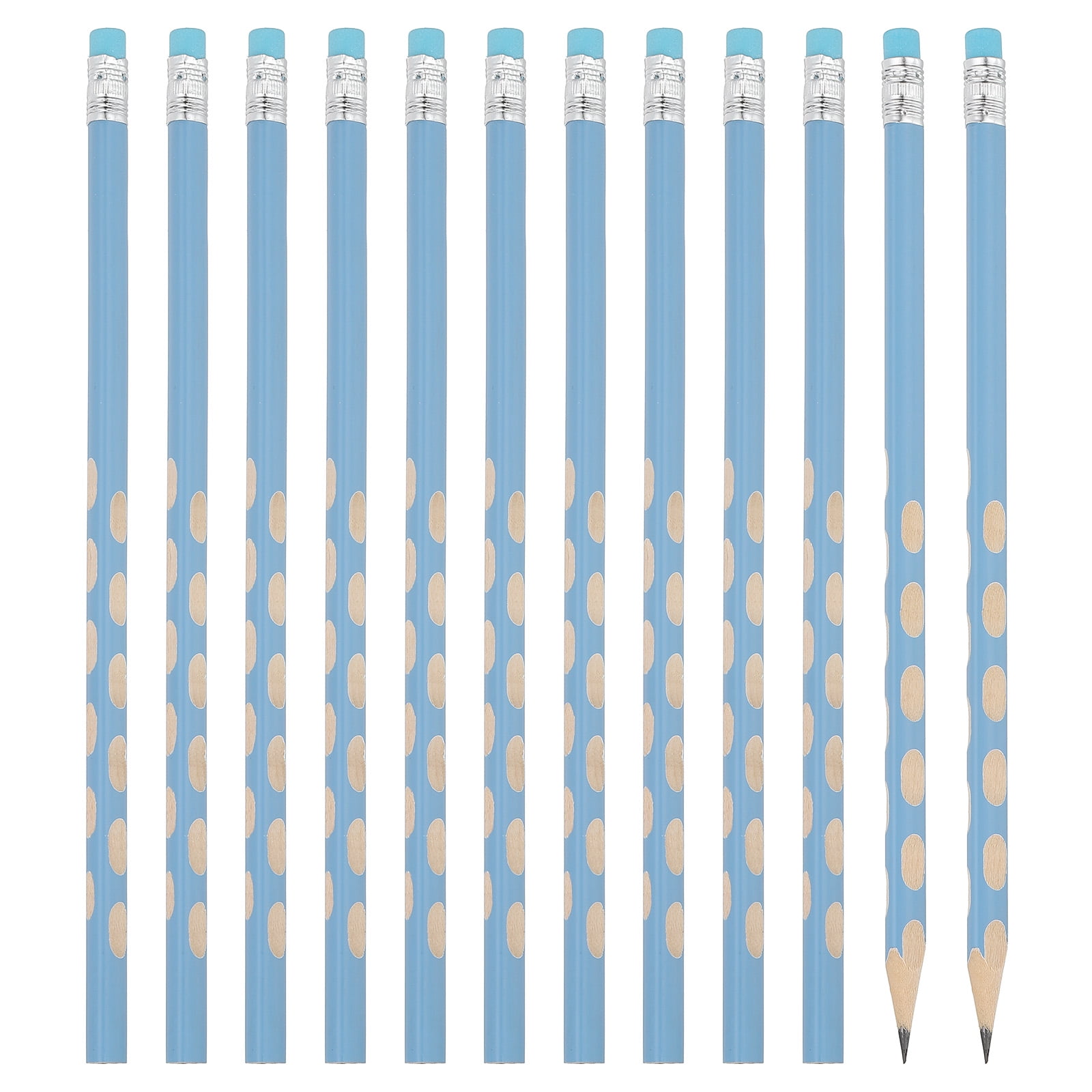 Uxcell 12 Pack Triangle Hole Design HB Graphite Pencil with Eraser ...