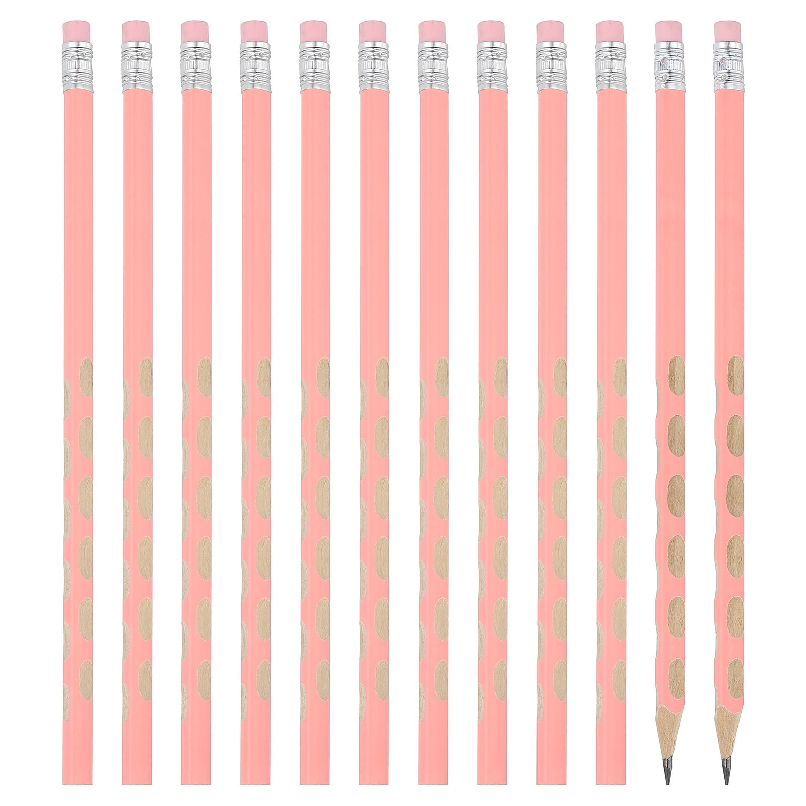 Uxcell 12 Pack Triangle Hole Design HB Graphite Pencil with Eraser ...