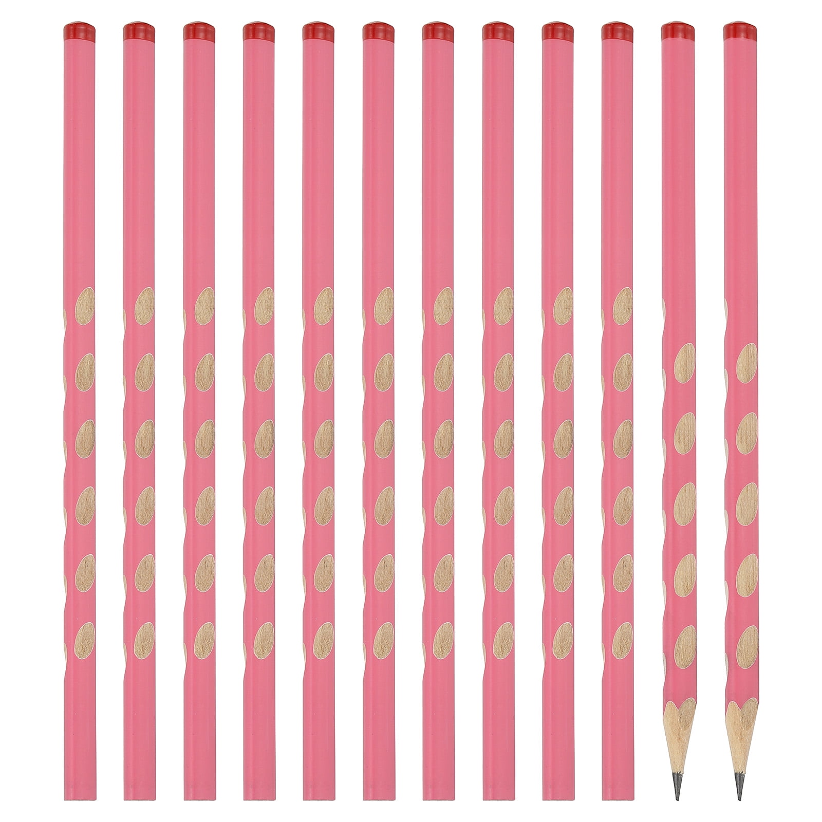 Uxcell 12 Pack Triangle Hole Design HB Graphite Pencil with Red Head ...