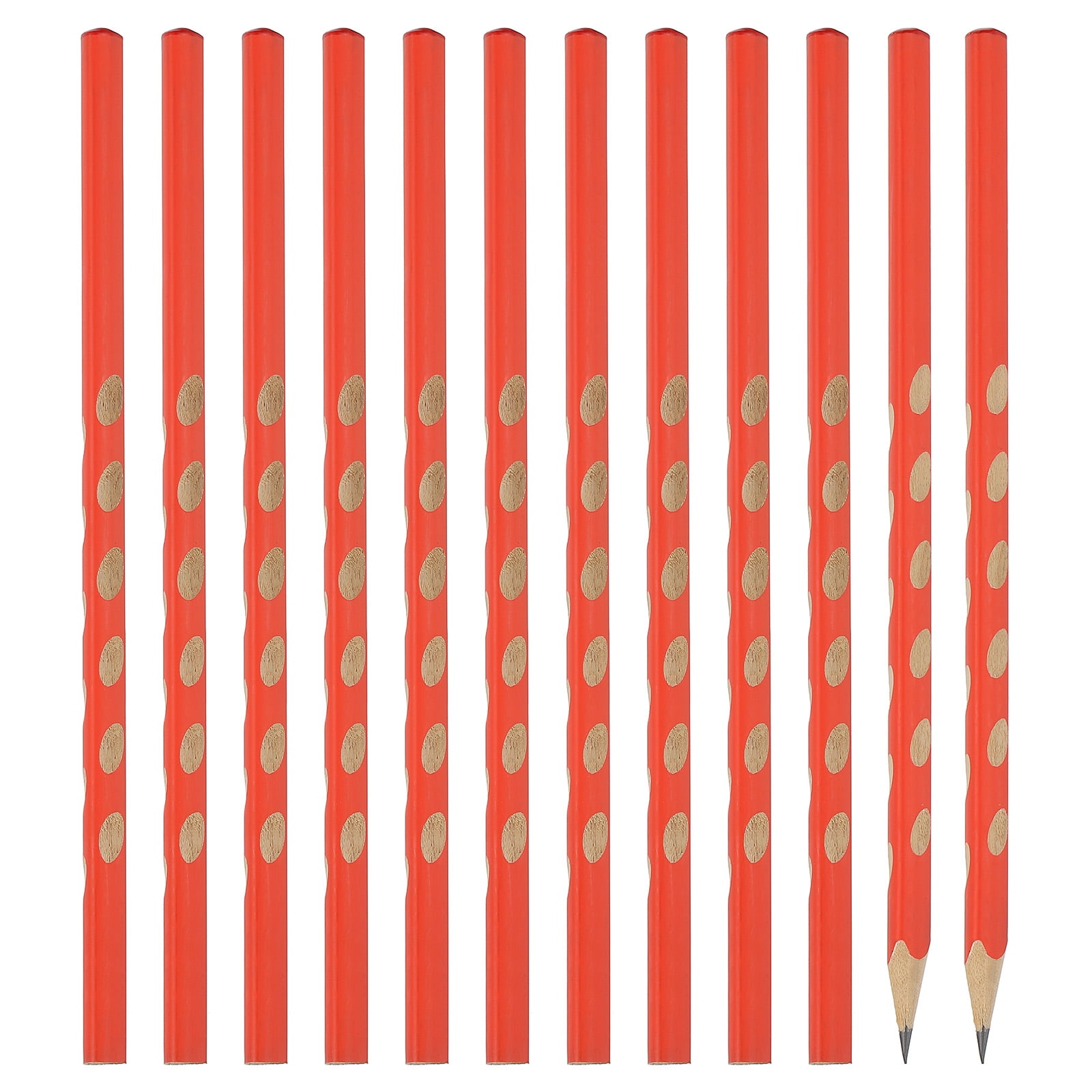 Uxcell 12 Pack Triangle Hole Design HB Graphite Pencil with Red Top, Orange - Walmart.com
