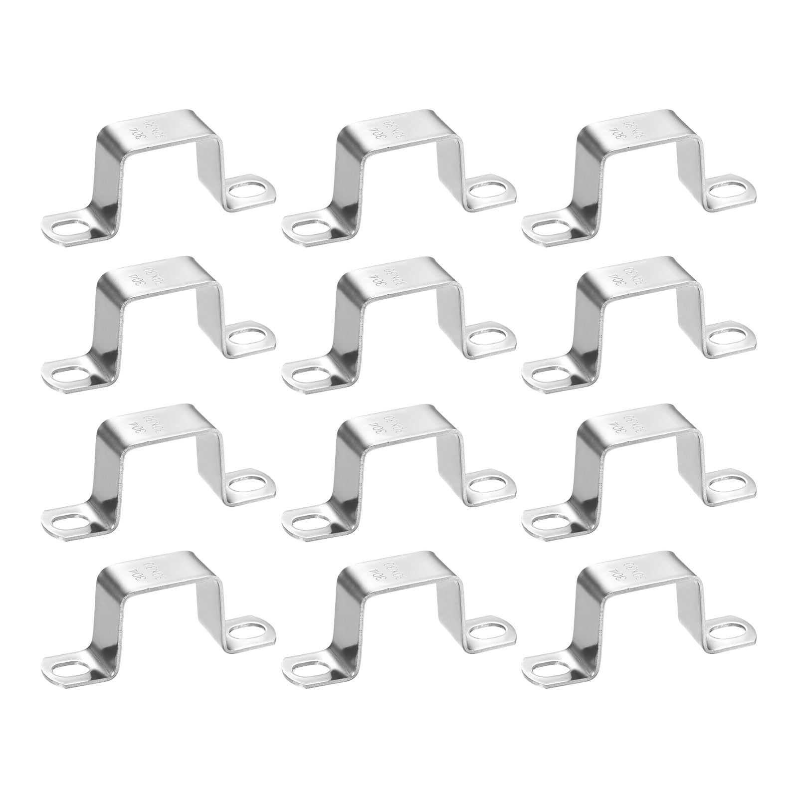 Uxcell 12-Pack U Shaped Connector Bracket, 30x30mm 304 Stainless Steel ...