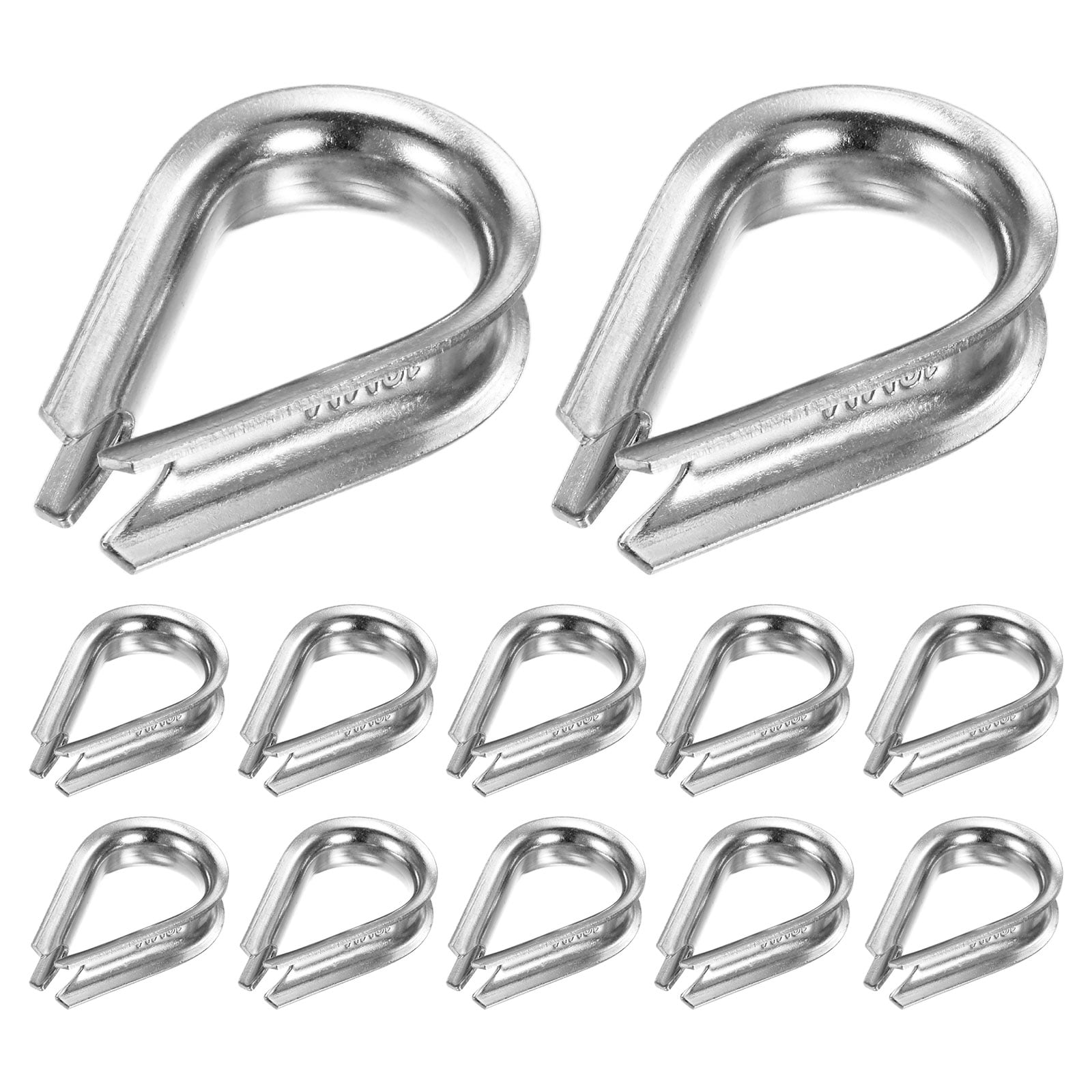 Uxcell 12-Pack Wire Rope Thimbles, M10 Stainless Steel 10mm Rope ...