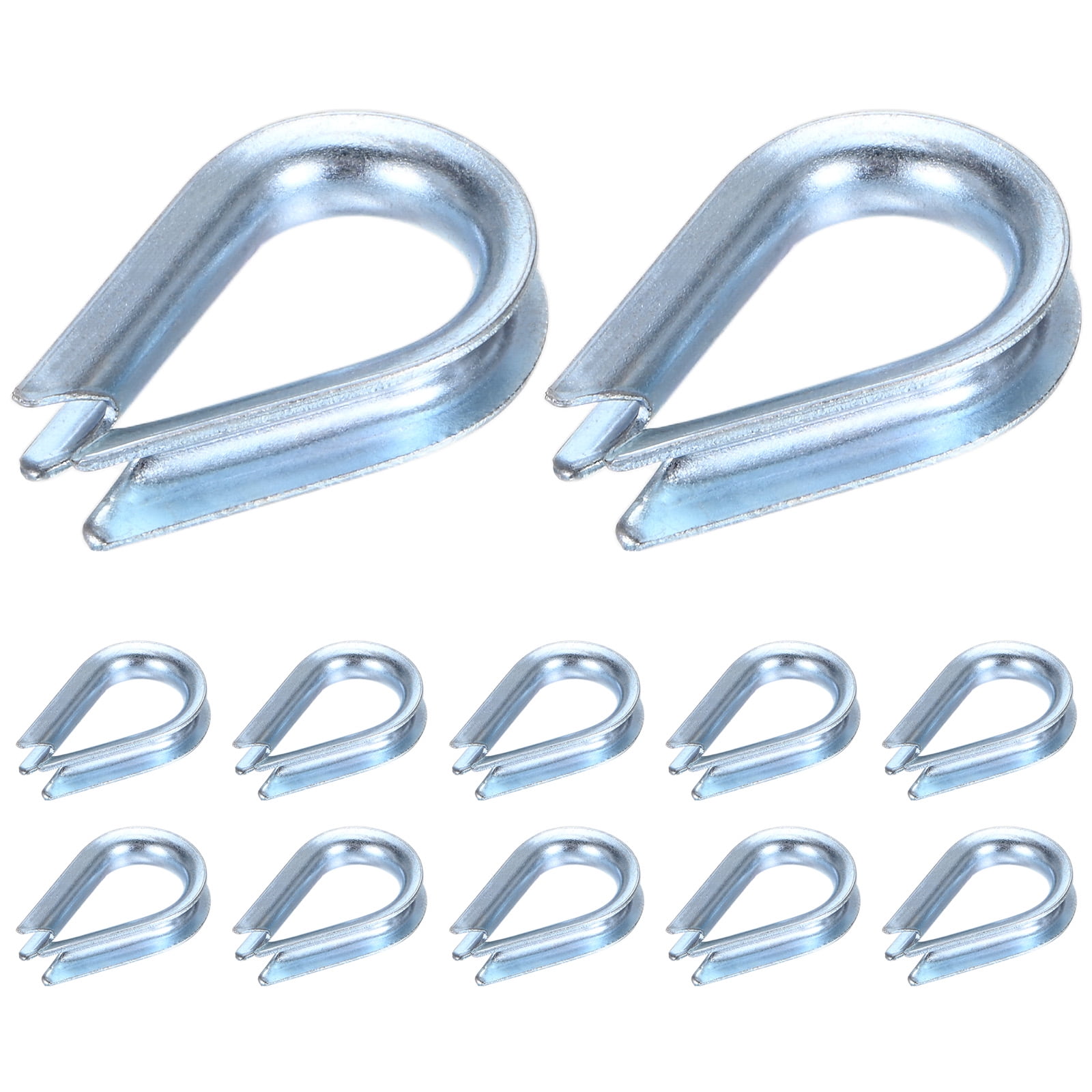 Uxcell 12-Pack Wire Rope Thimbles, M3 Carbon Steel 3mm Rope Thimble ...
