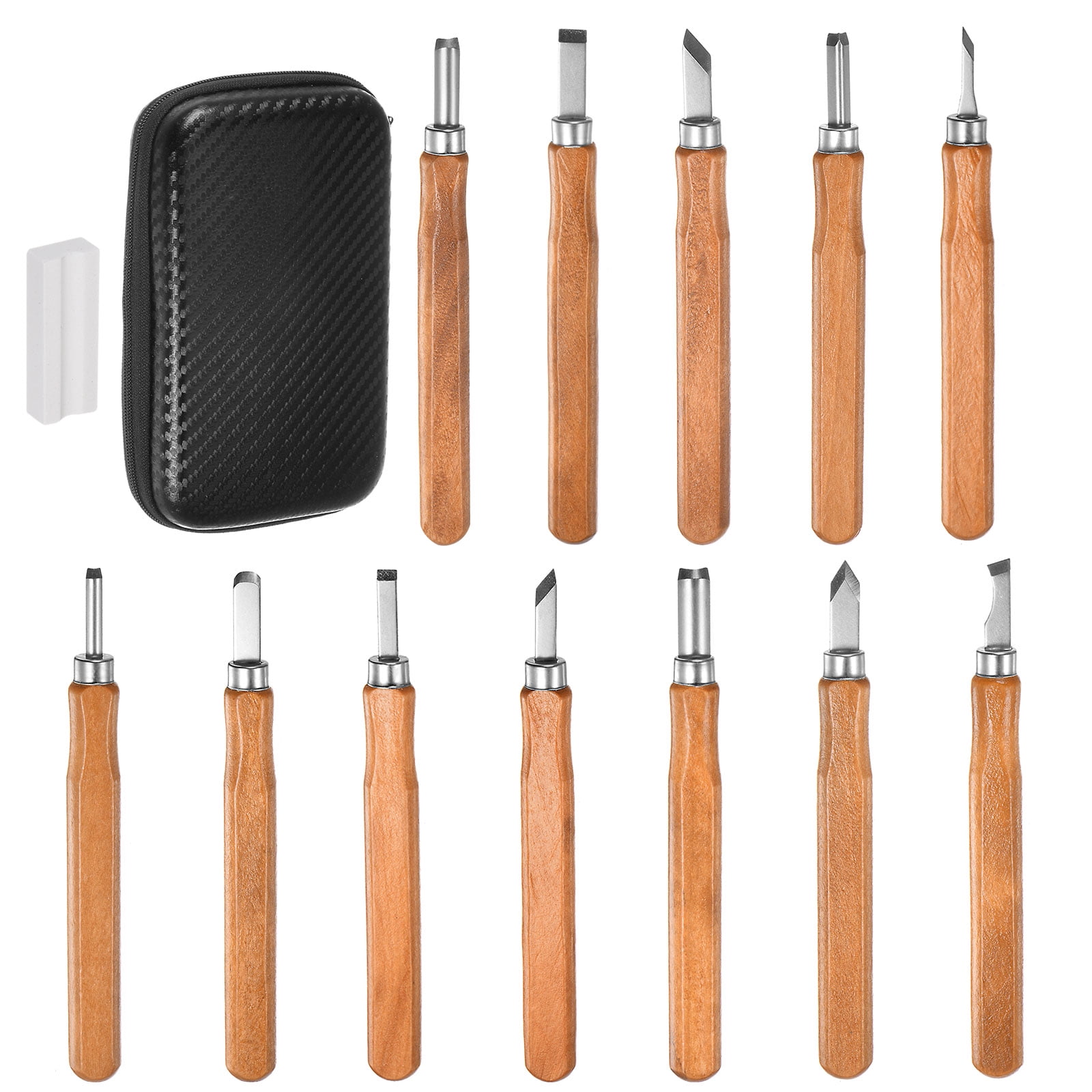 Uxcell 12 Packs Carbon Tool Steel Wood Carving Tools Knife Set with ...