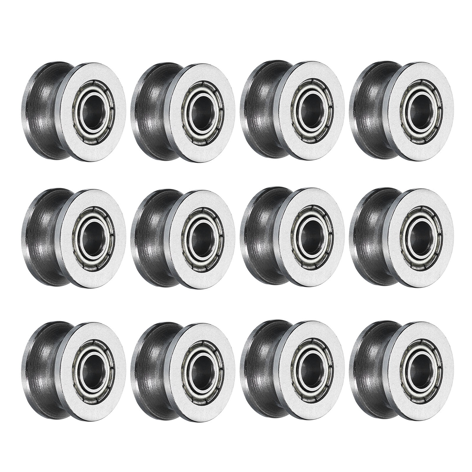 Uxcell 12 Packs U624ZZ U Groove Track Guide Bearing 4x13x7mm U Groove ...