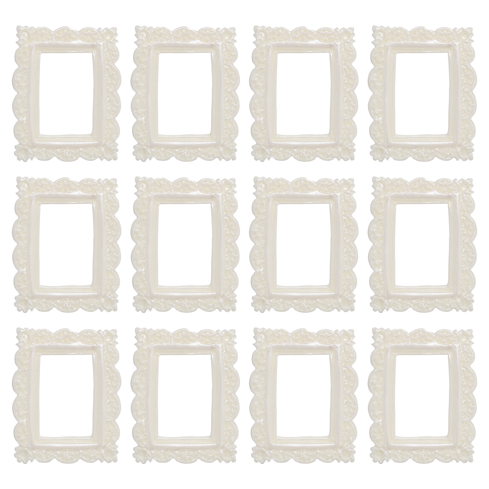 Uxcell 12 Packs Vintage Resin Picture Frame Small Rectangle Photo Frame ...