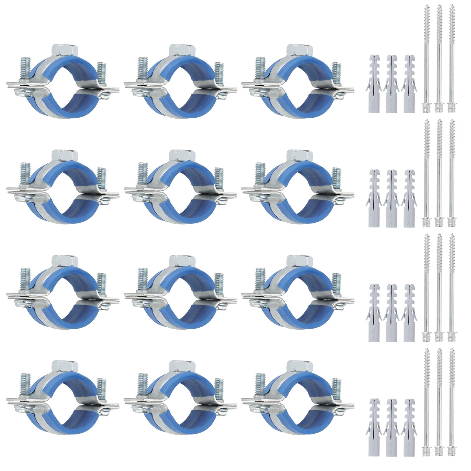 Uxcell 12 Pcs 0.9-1.1inch Heavy Duty Adjustable Split Ring Pipe Hanger ...