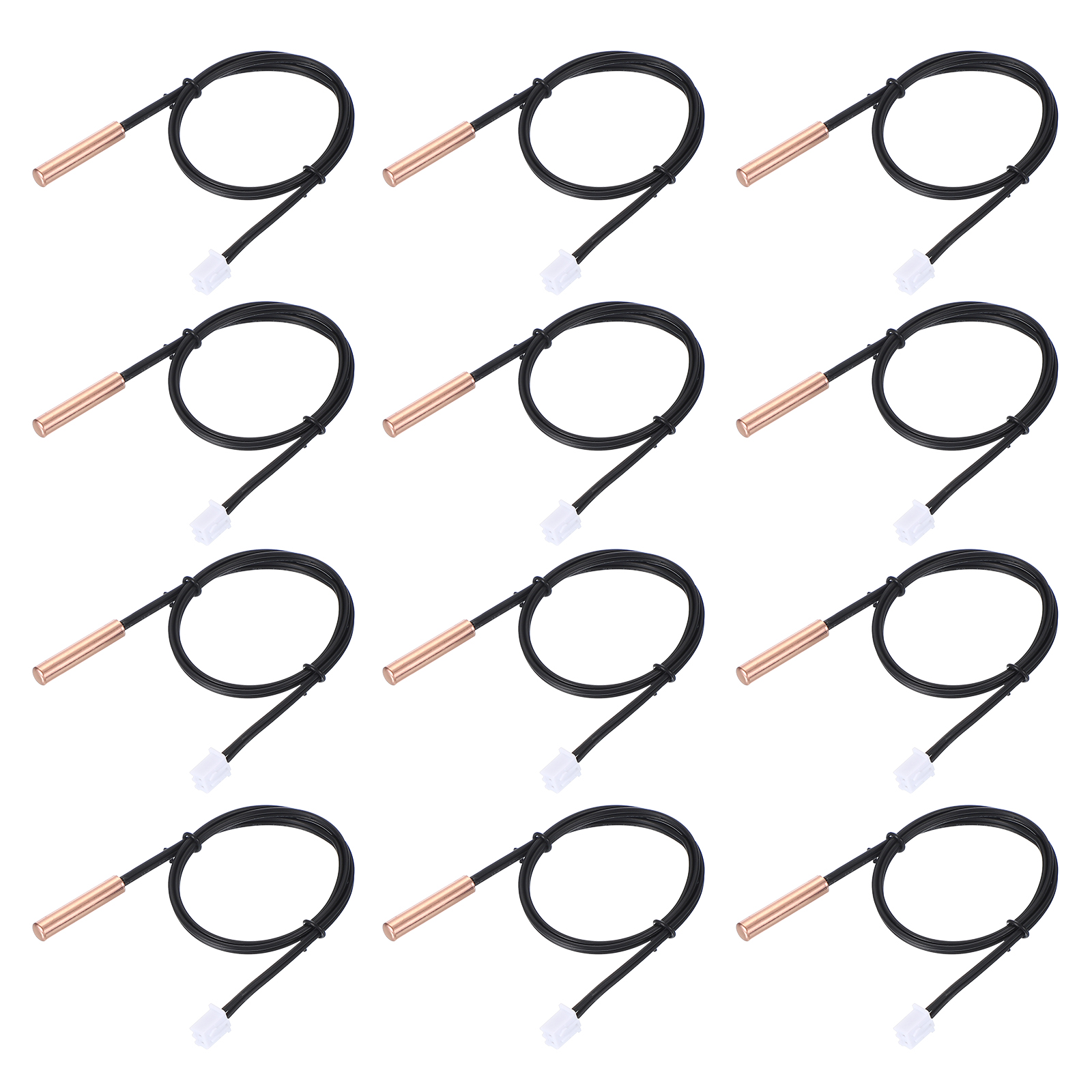 Uxcell 12 Pcs 100K 15.7 Inch 3950 Copper Temperature Sensor Probe for ...