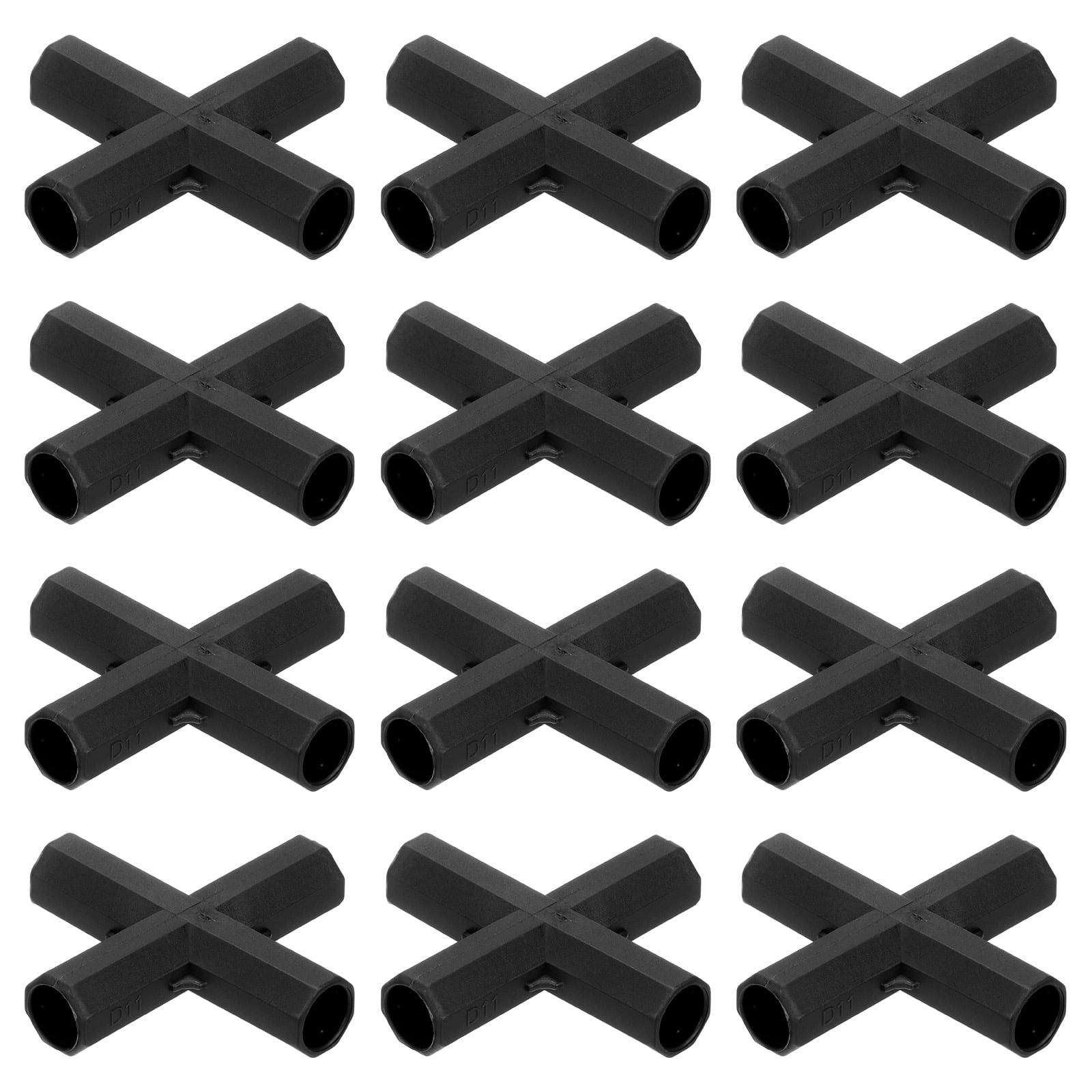 Uxcell 12 Pcs 11mm Greenhouse Frame Building Connectors, 4 Way Flat ...