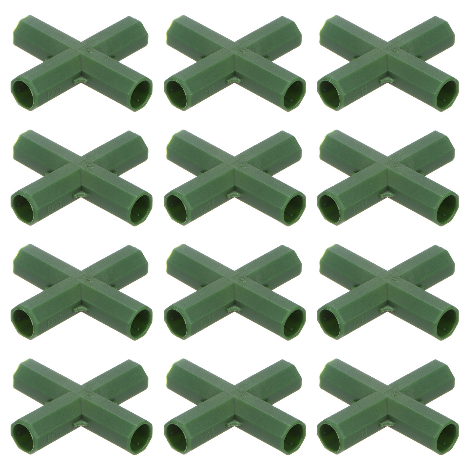 Uxcell 12 Pcs 11mm Greenhouse Frame Building Connectors, 4 Way Flat ...