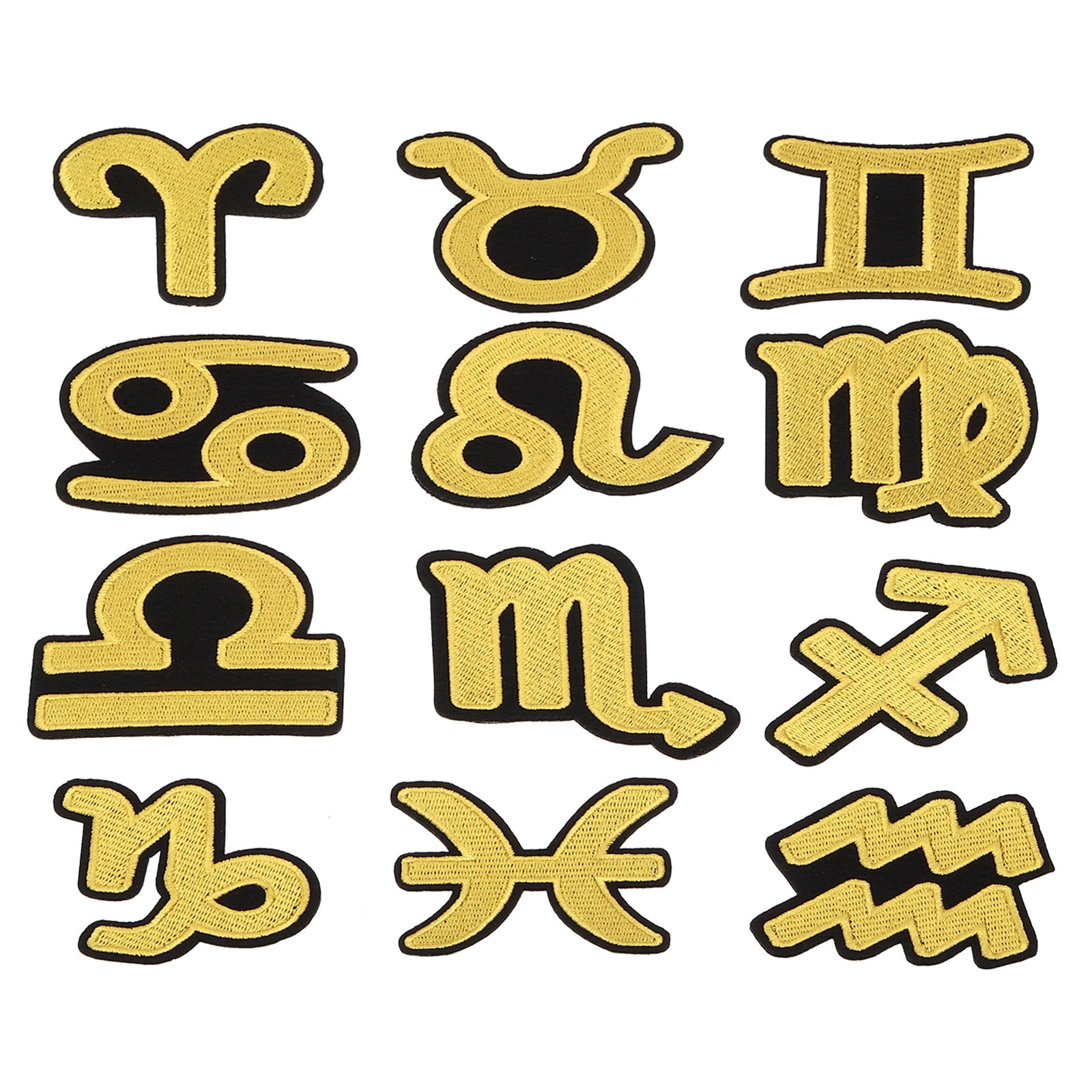 Uxcell 12 Pcs 12 Constellations Symbol Iron on Decorative Patch, 3.3"x2 ...