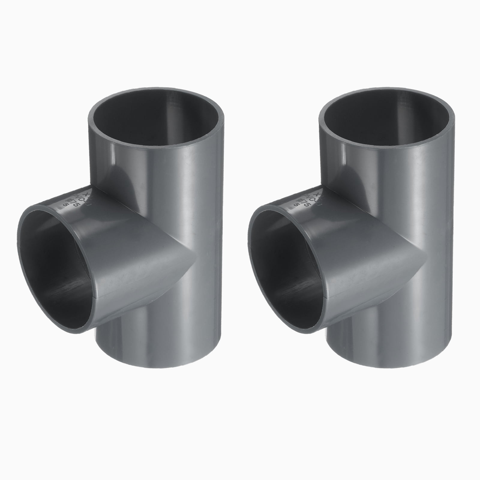 Uxcell 2pcs 2.5" Tee 3 Way PVC Pipe Fittings Connector, Furniture Build ...