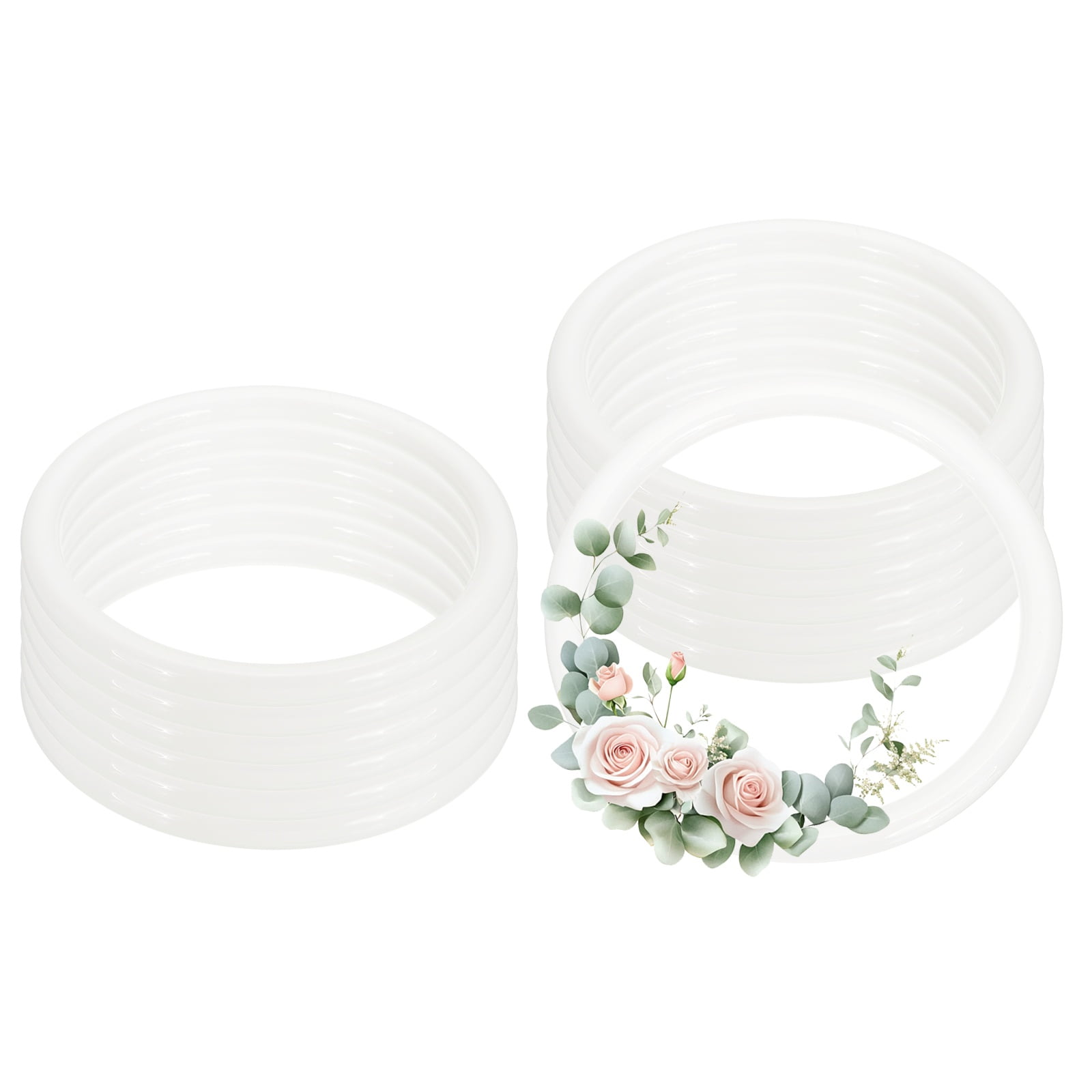 Uxcell 12 Pcs Dream Catcher Rings, 3.8 inch Floral Macrame Plastic O ...