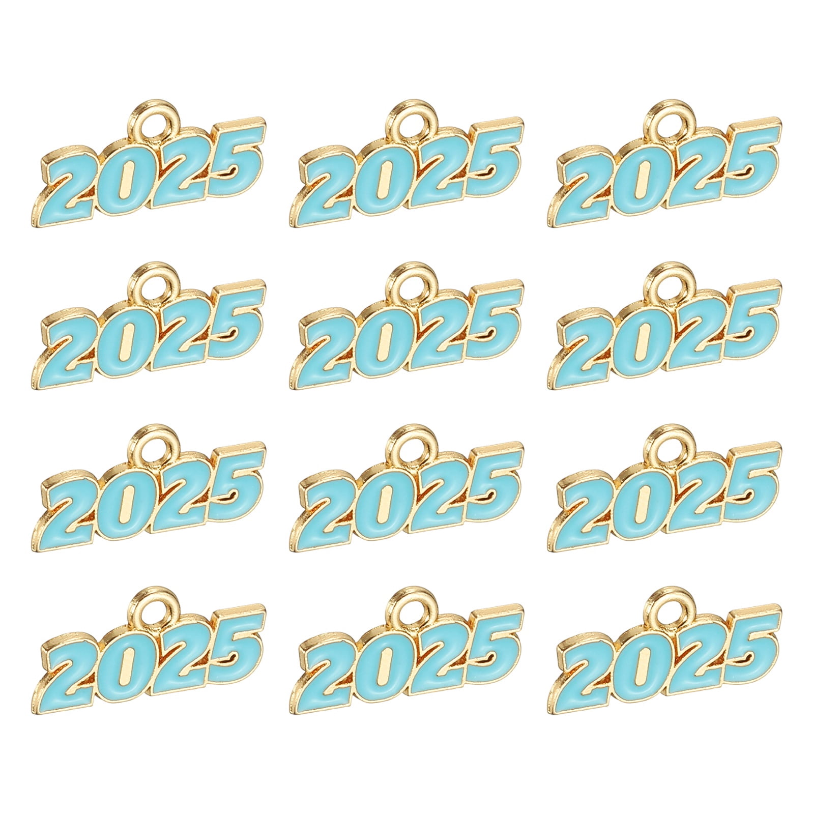 Uxcell 12 Pcs Metal Year Number Charm, 2025 Graduation Tassel Year ...